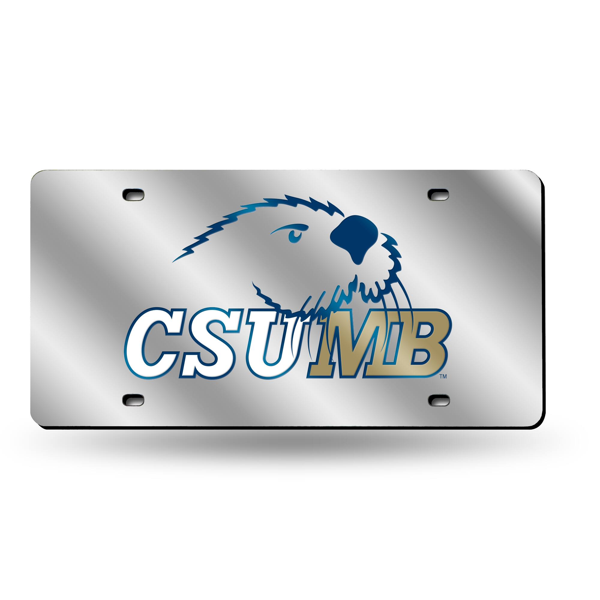 Rico Industries Cal State Monterey Bay Otters Mirrored Laser Cut License Plate Laser Tag Multi ...