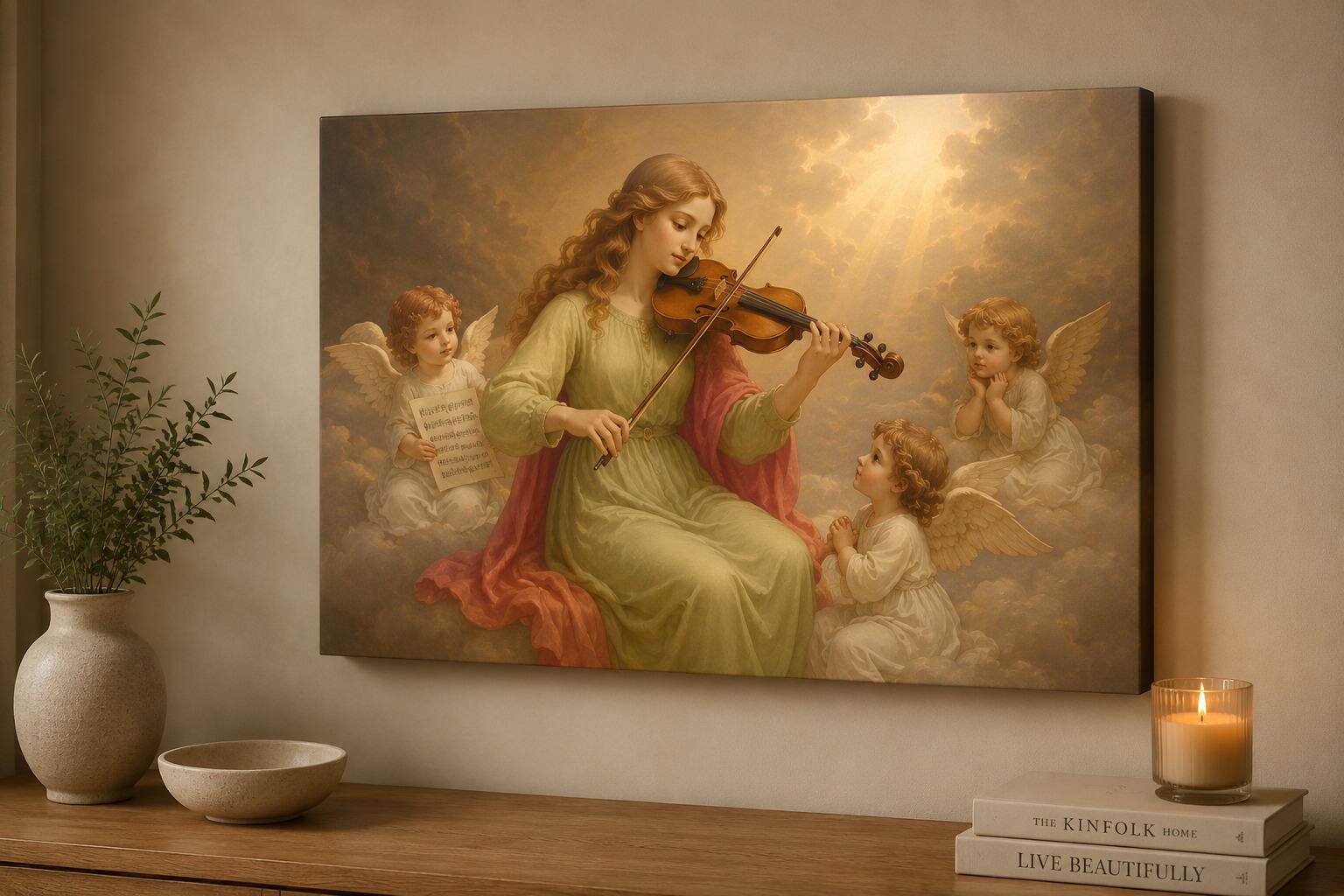 FC Design Large Angel Violin Melody Canvas Print 24x36" Heavenly ...