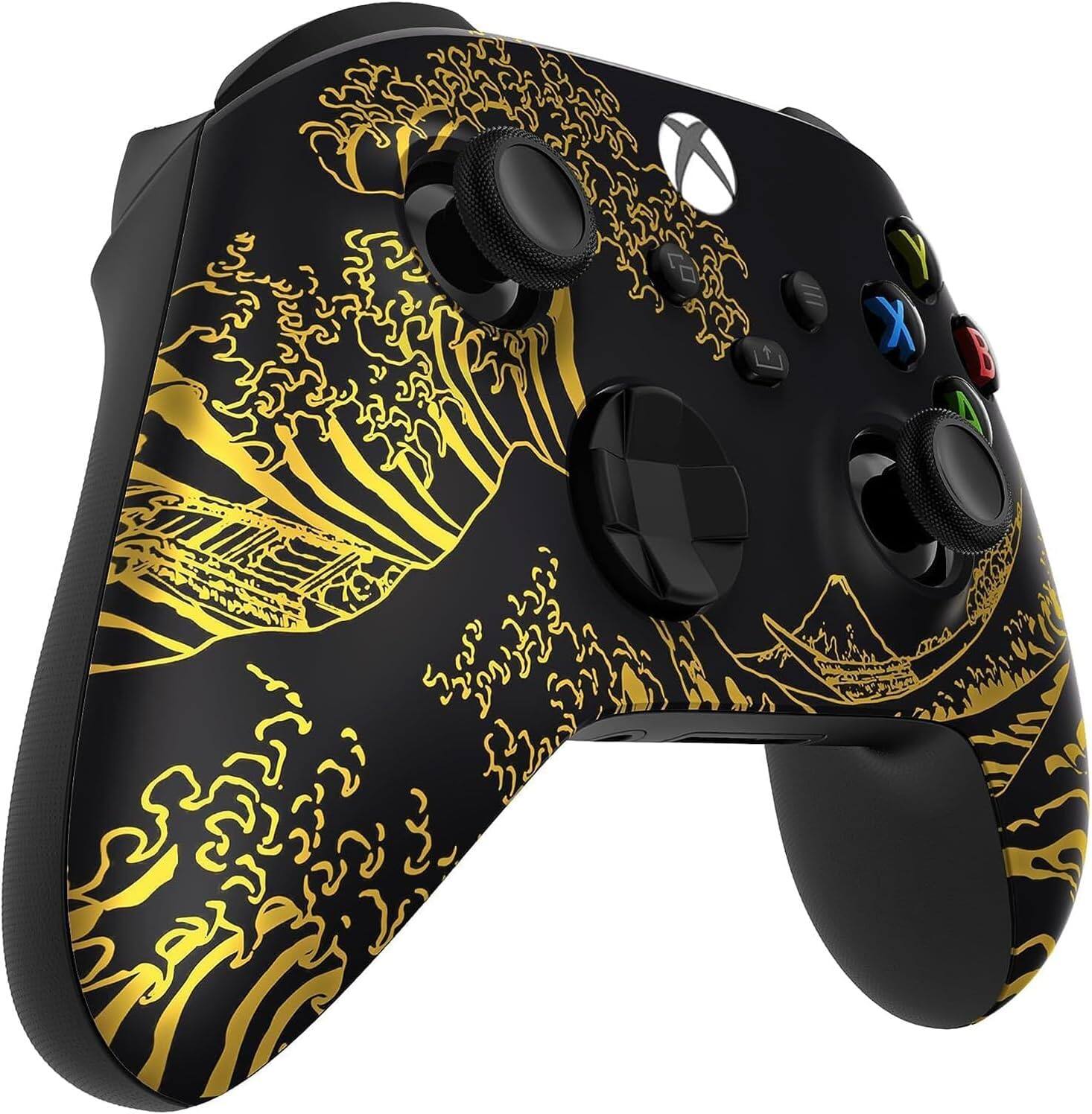 Custom Controllerzz Custom Wireless Controller for Xbox Series X|S, Xbox One, & PC Golden Waves ...