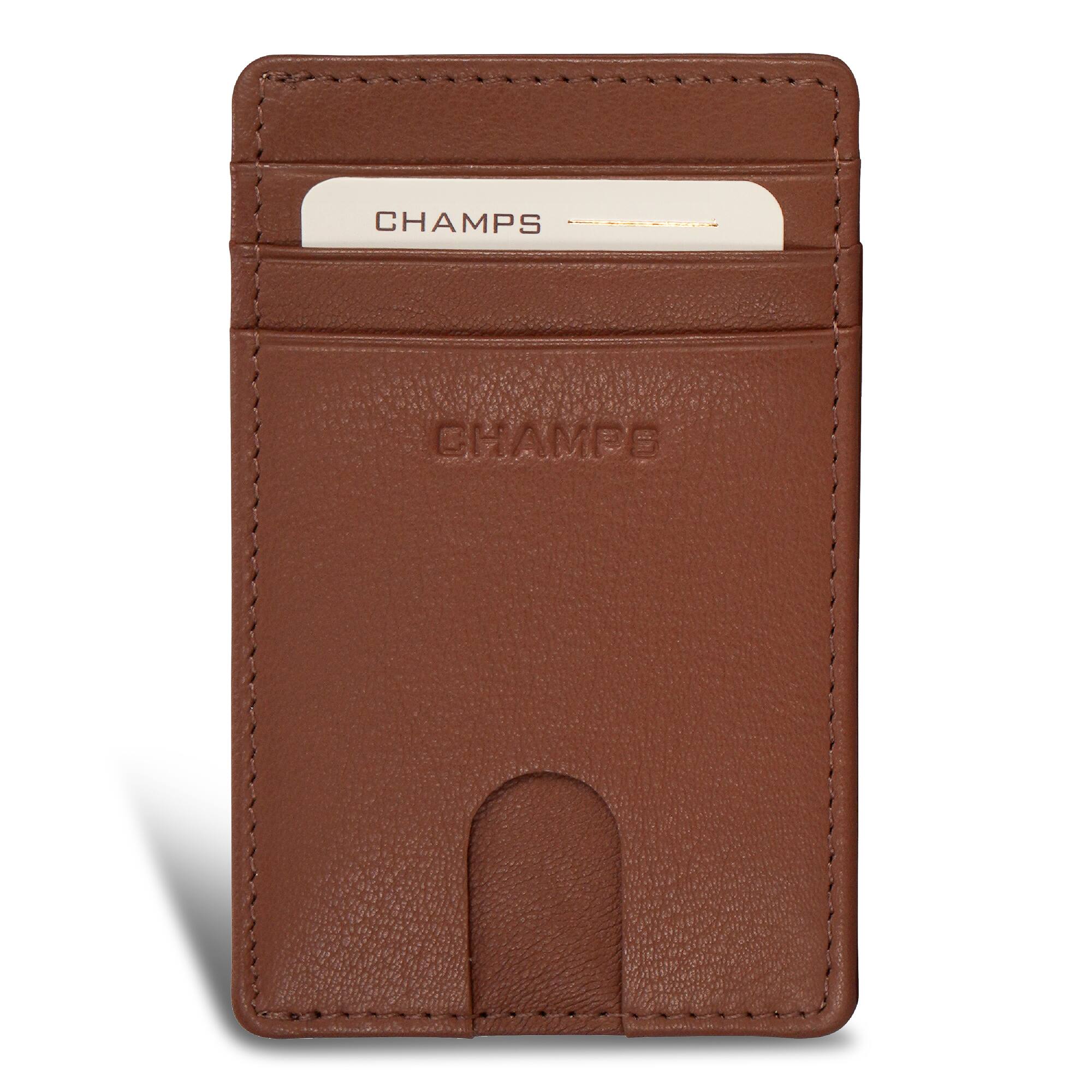Champs Onyx Collection Leather Access Card Case Brown OB-516-BROWN (ACC CARD CASE) - Best Buy