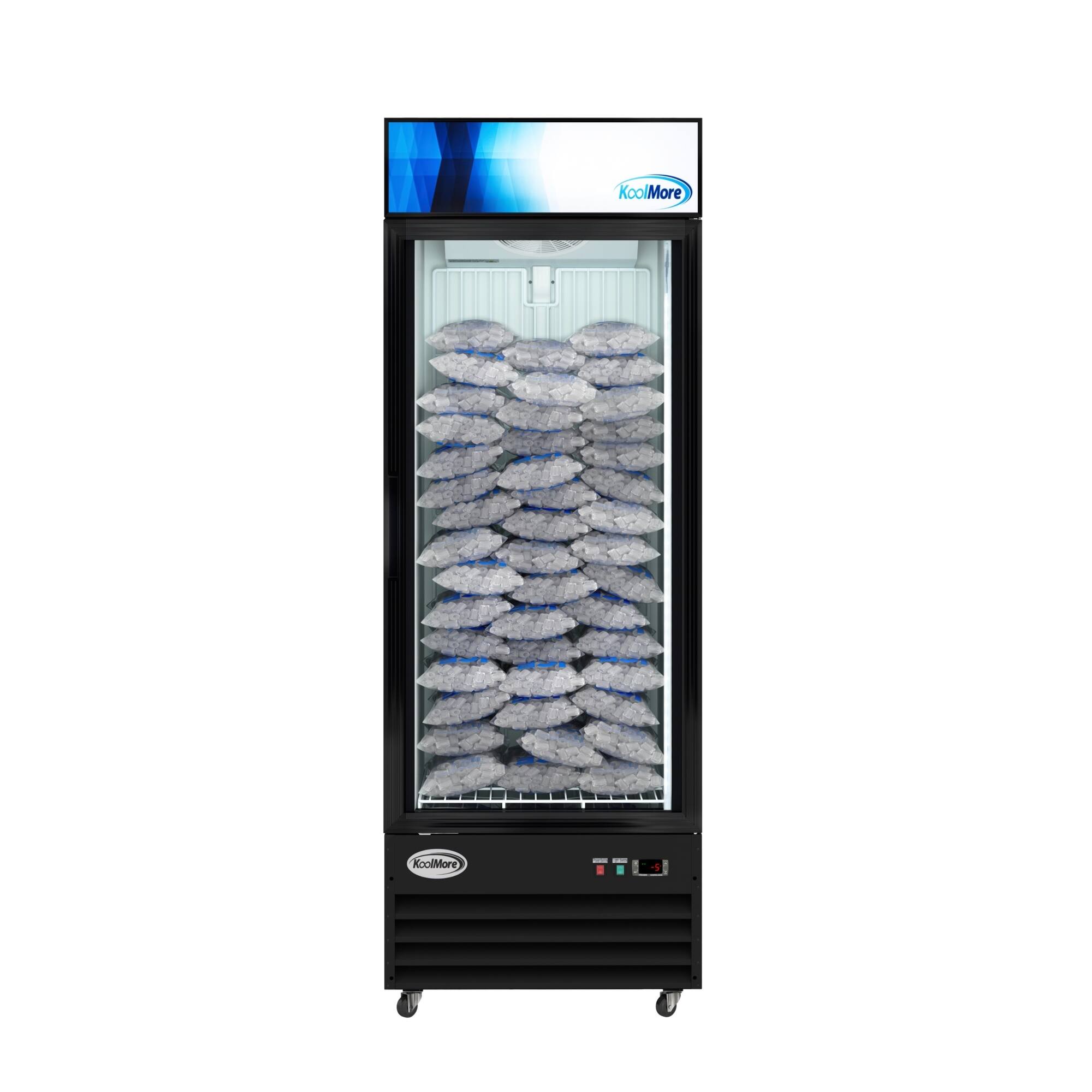 Koolmore 31 In. Commercial Indoor Glass Door Ice Merchandiser Black KM ...