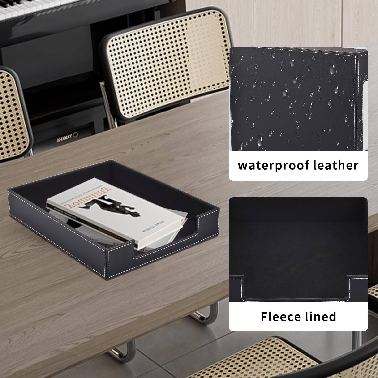 Dapper Styles Leather Letter Tray Office Supplies Desk Organizer For ...