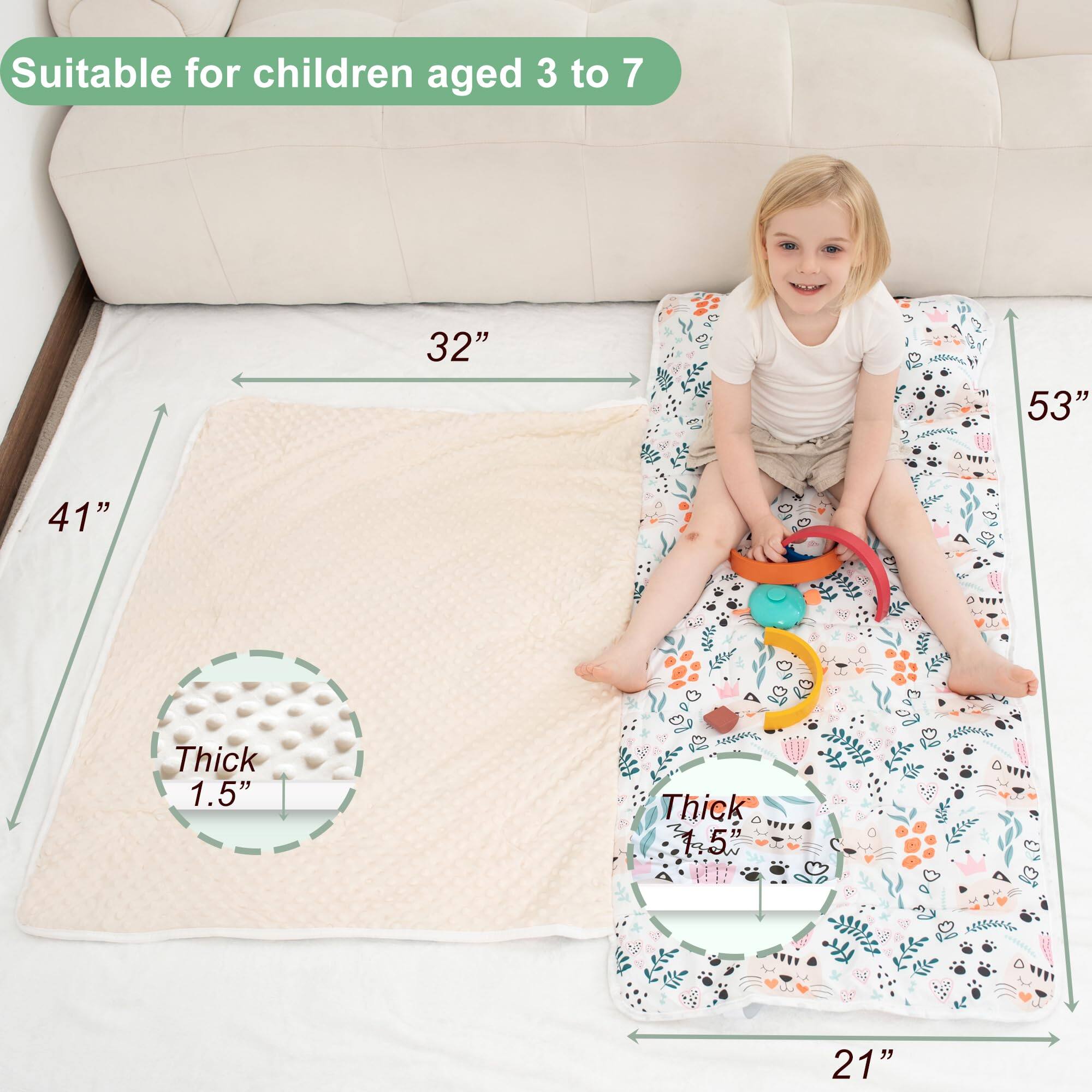 Dapper Styles Nap Mat With Pillow And Minky Dot Blanket Rolled Sleeping ...