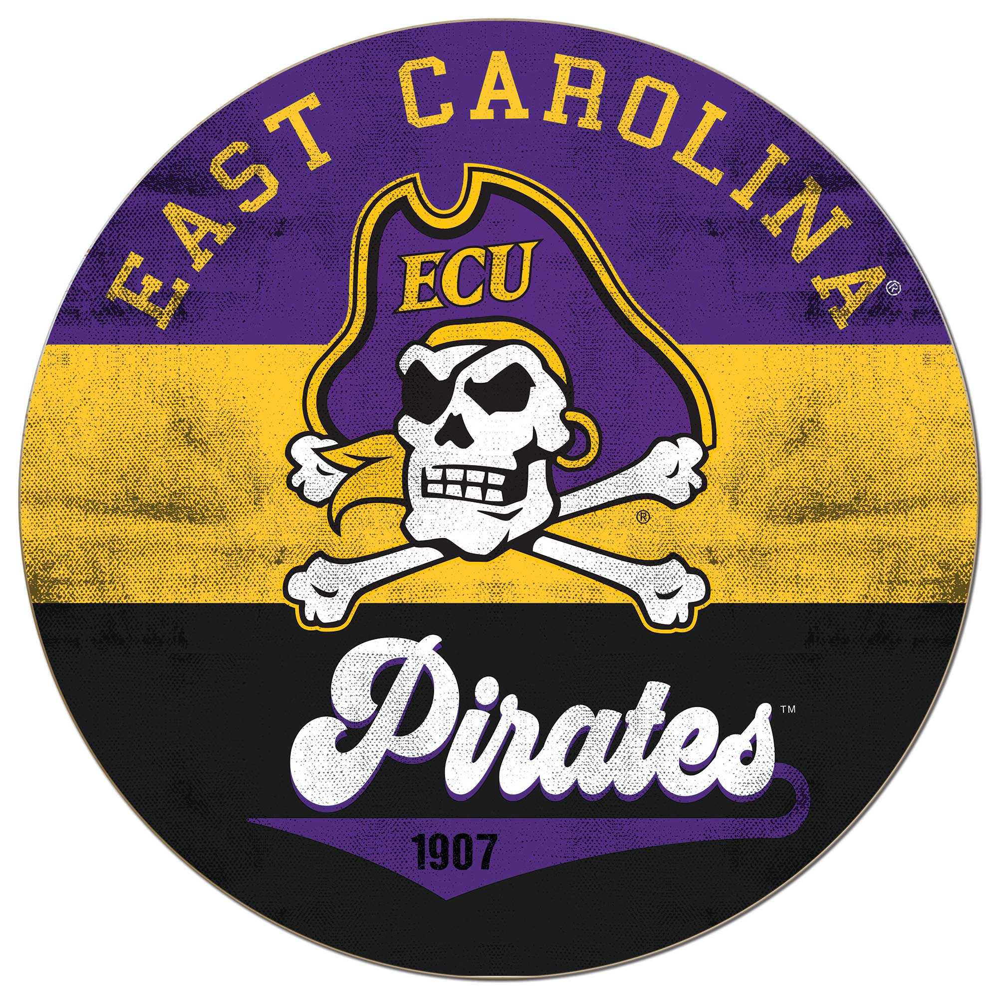 Jardine ECU Pirates 20'' x 20'' Retro Logo Circle Sign Purple 4965576 ...