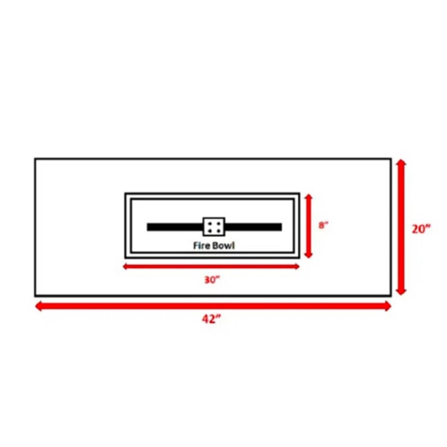 Spaco 24" Height Concrete Propane/Natural Gas Fire Pit Table, 50,000 ...