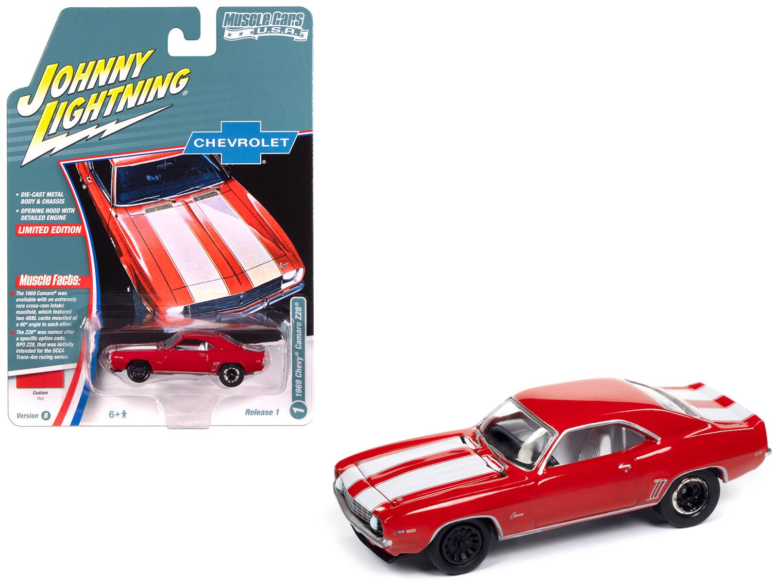Johnny Lightning 1969 Chevrolet Camaro Z28 Stripes and Interior "Muscle ...