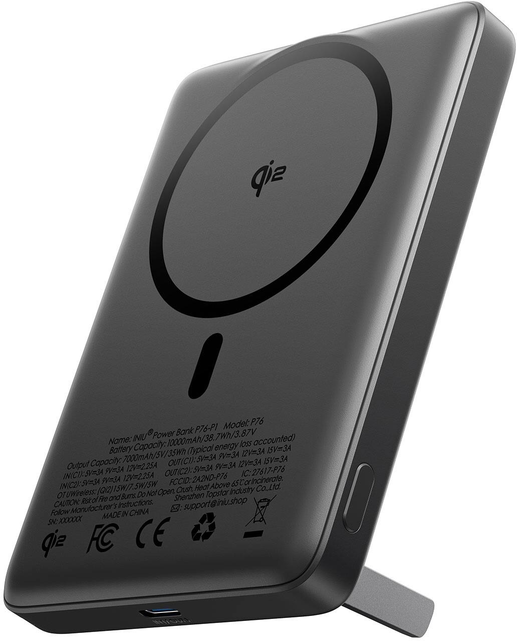 INIU MagPro Slim 10K Qi2 Power Bank 15W Qi2 Wireless Power Bank for ...