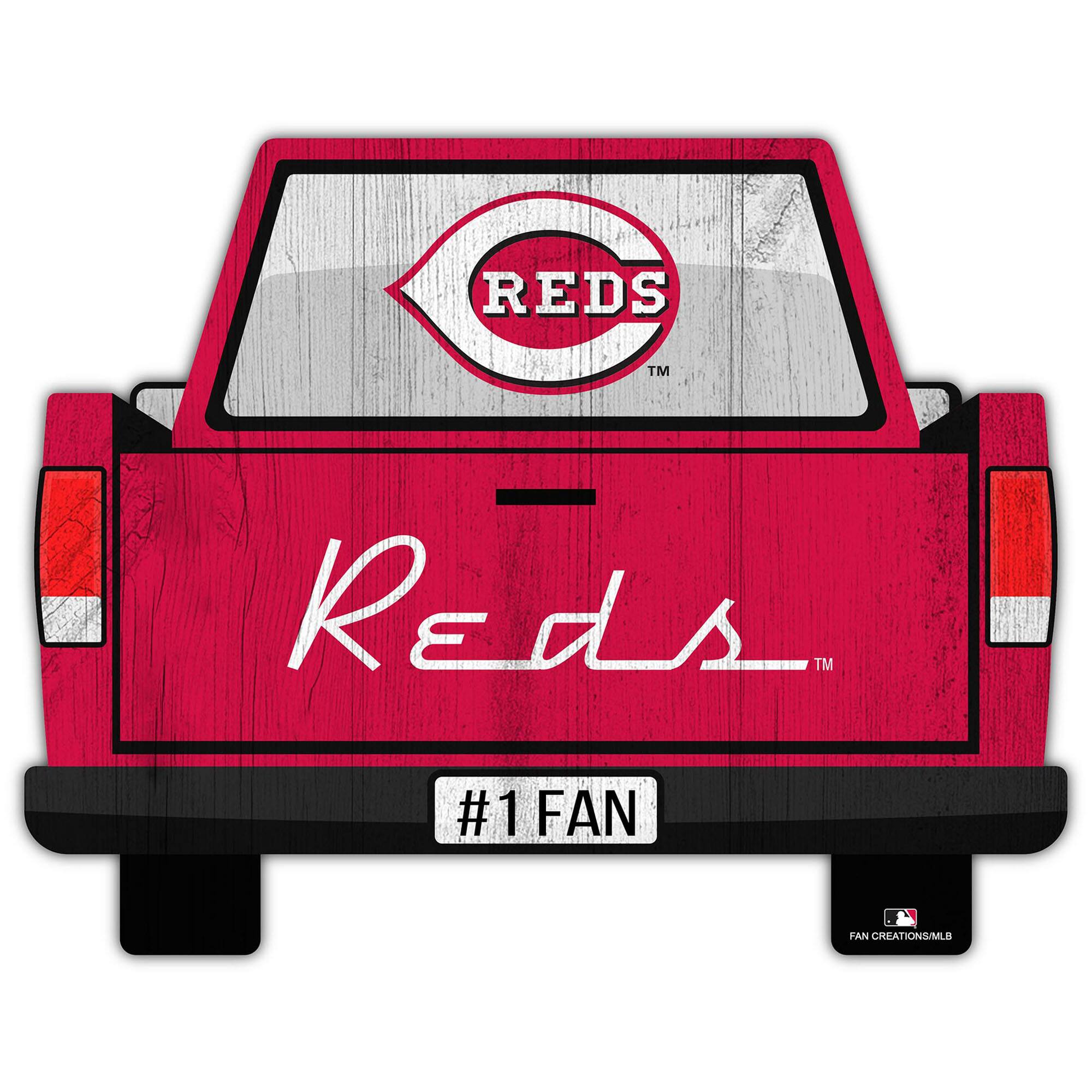 Fan Creations Cincinnati Reds 12'' x 12'' Truck Back D cor Multicolor ...