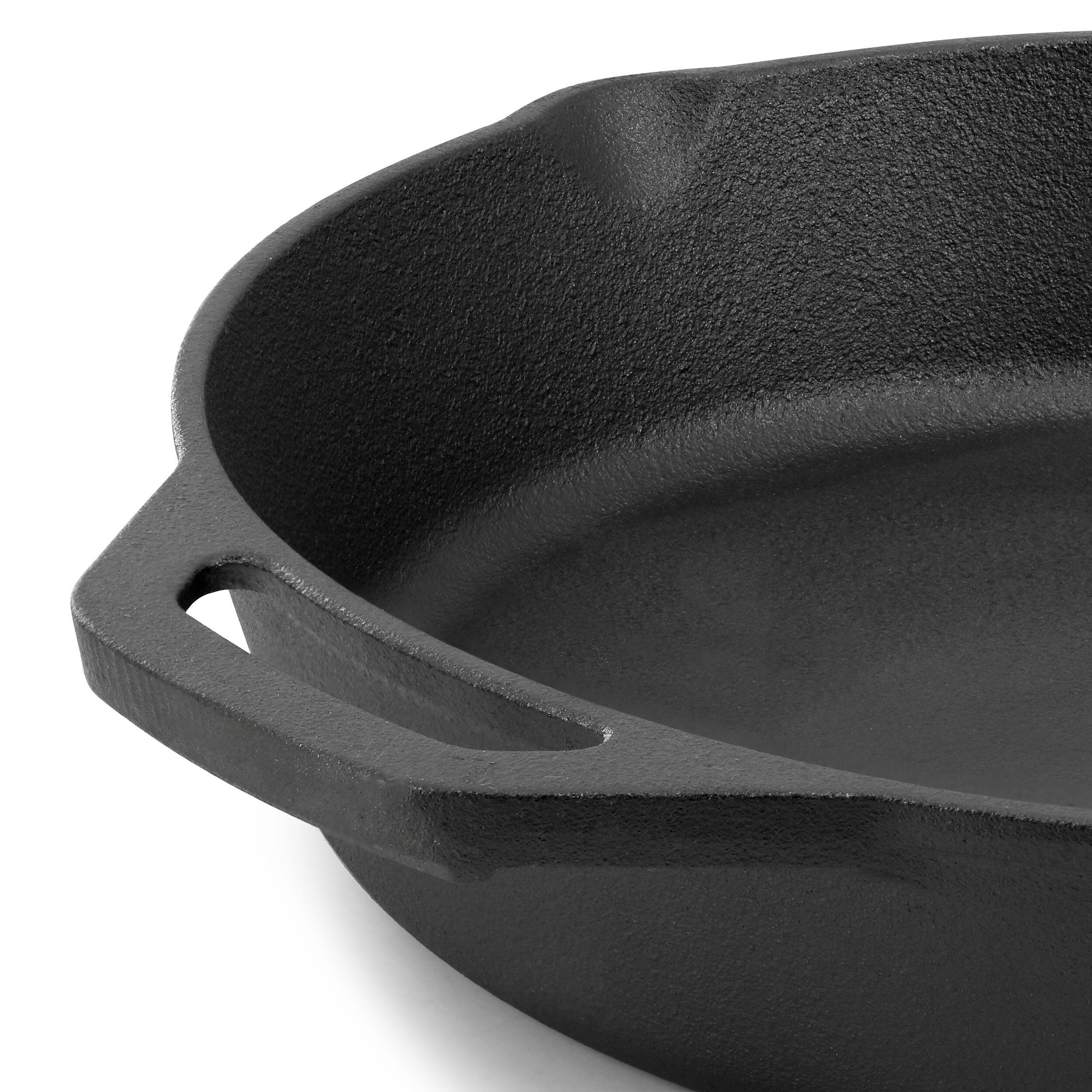 MegaChef 12 Inch Pre Seasoned Cast Iron Skillet with Cast Iron Lid ...