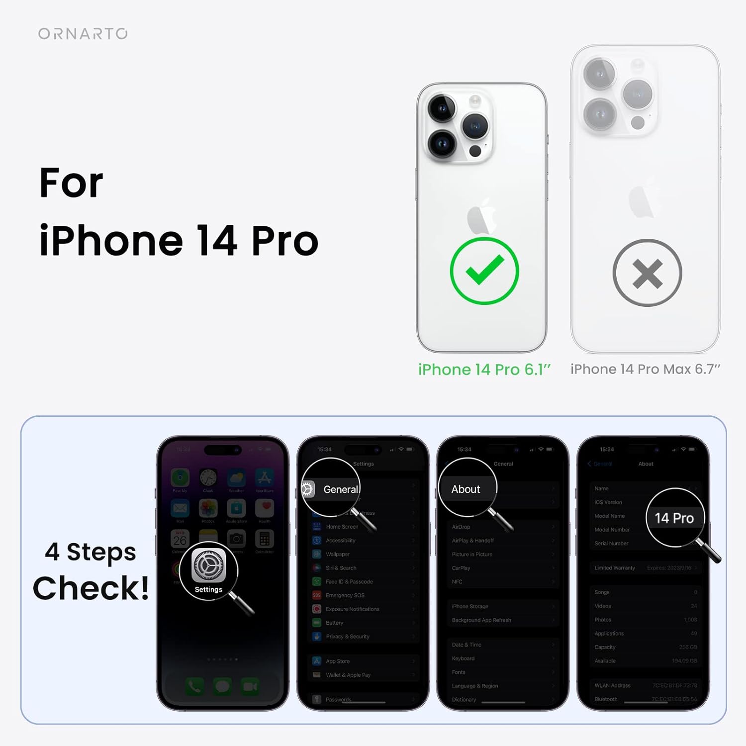 Ornarto Compatible with iPhone 14 Pro Case, Liquid Silicone Protective ...