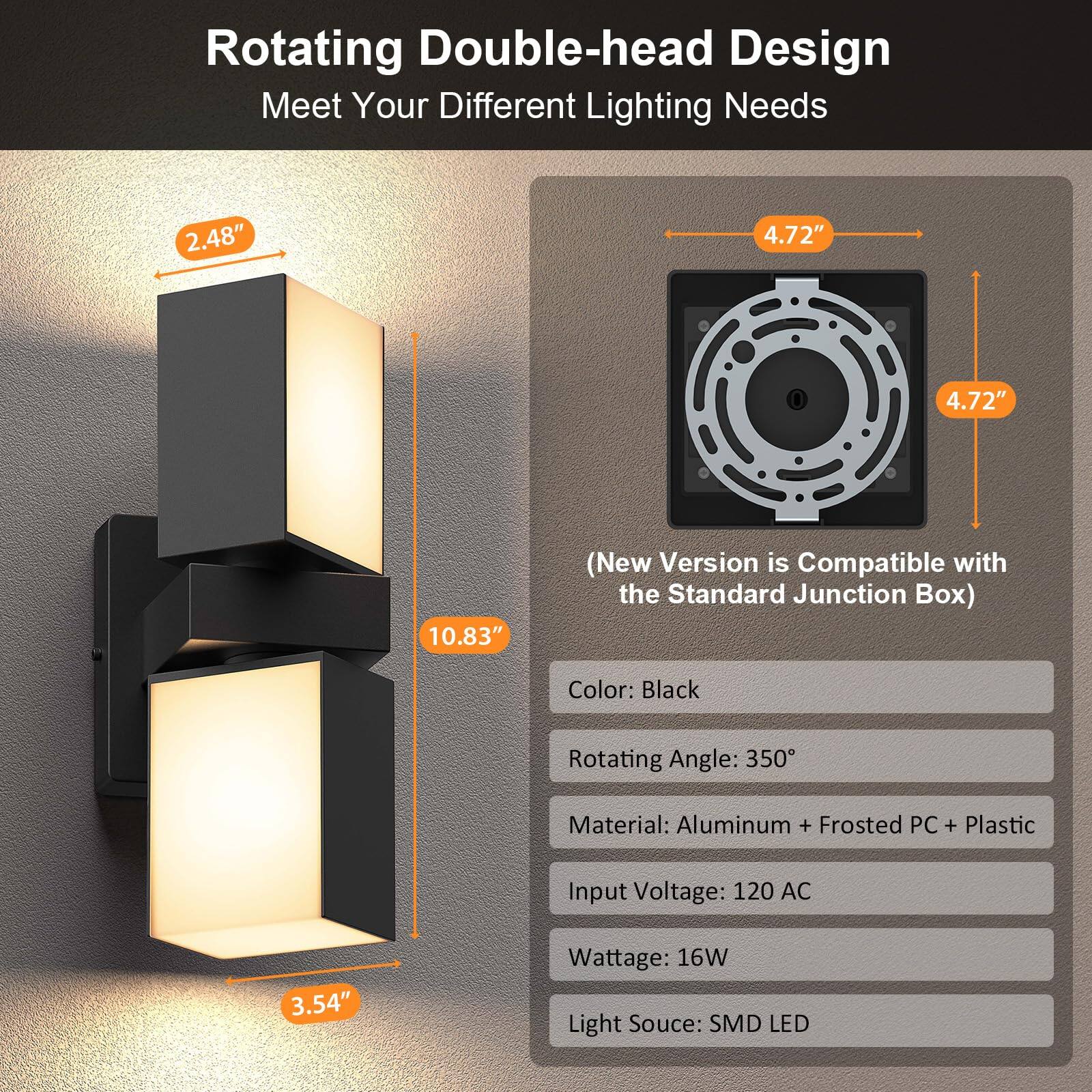 Reds Spade Outdoor Wall Lights 1400lm Smart Rgbcw Exterior Lighting ...