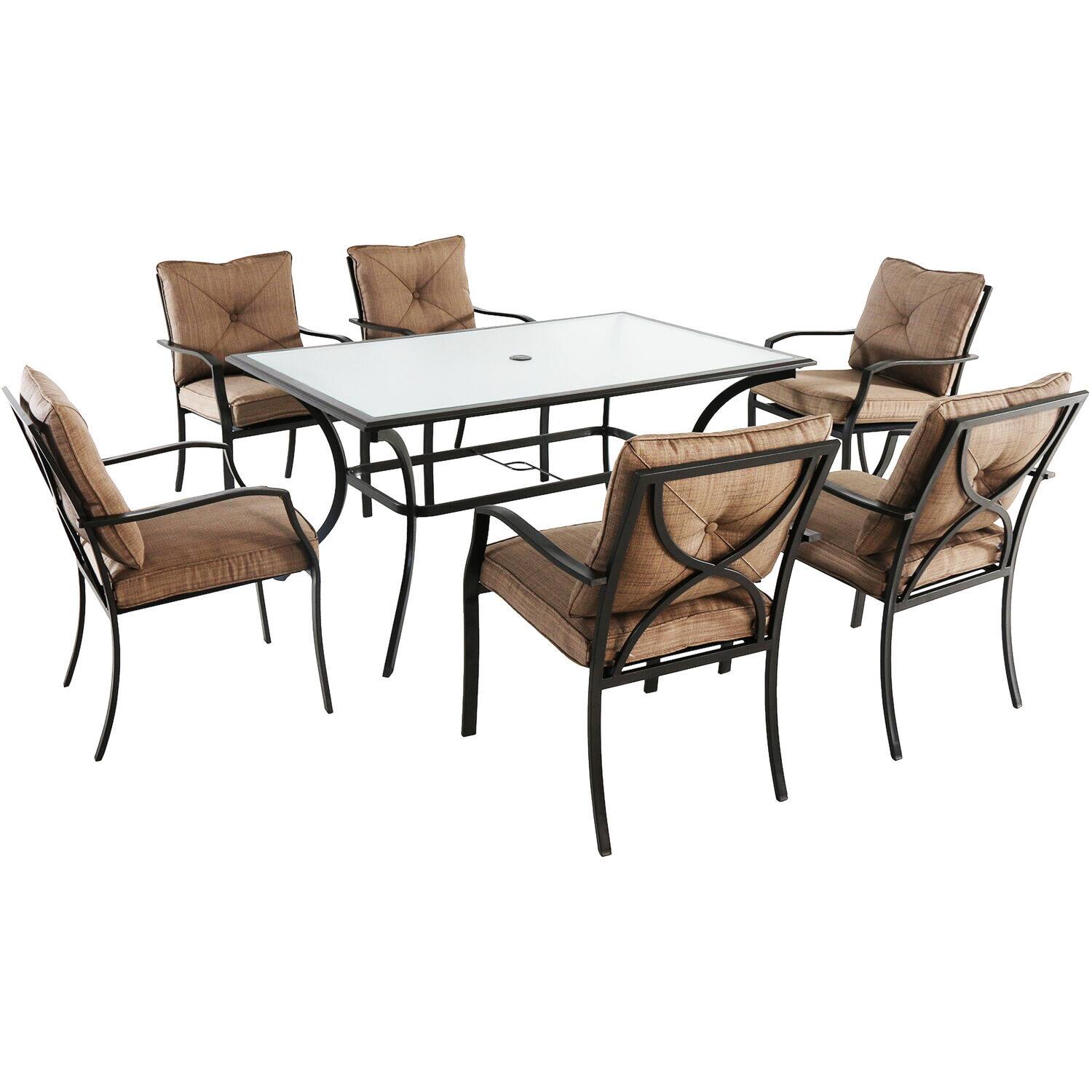 Questions and Answers: Hanover Palm Bay 7-Piece Dining Set Steel/Tan ...