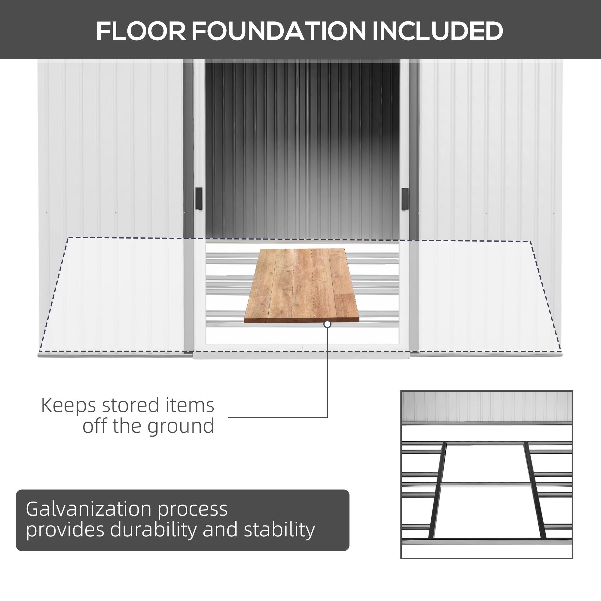 Outsunny 11' x 9' Outdoor Storage Shed, Garden Tool Metal Shed with ...