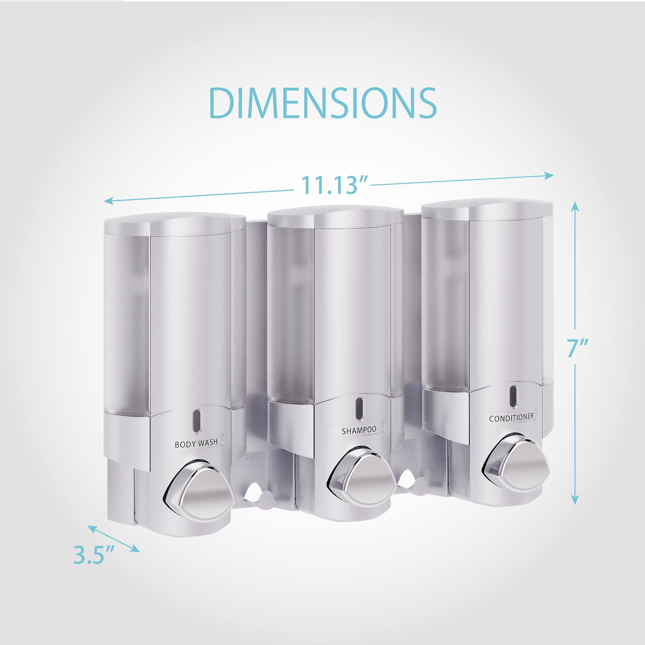 Dapper Styles Aviva Shower Dispenser 3 Ch Wall Mount Soap For Bathroom ...