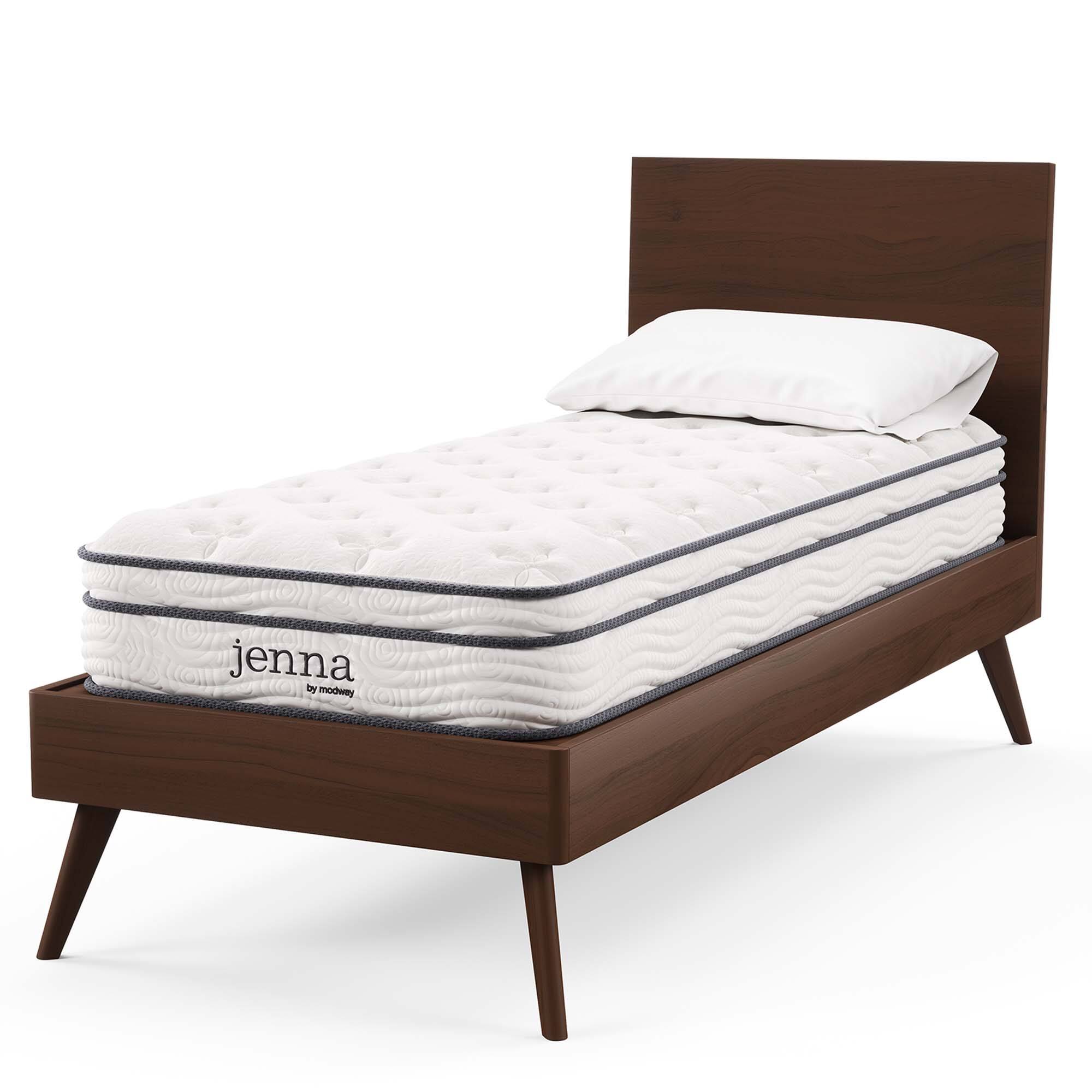 Jenna 8" Innerspring and Foam Narrow Twin Mattress by Modway White MOD ...
