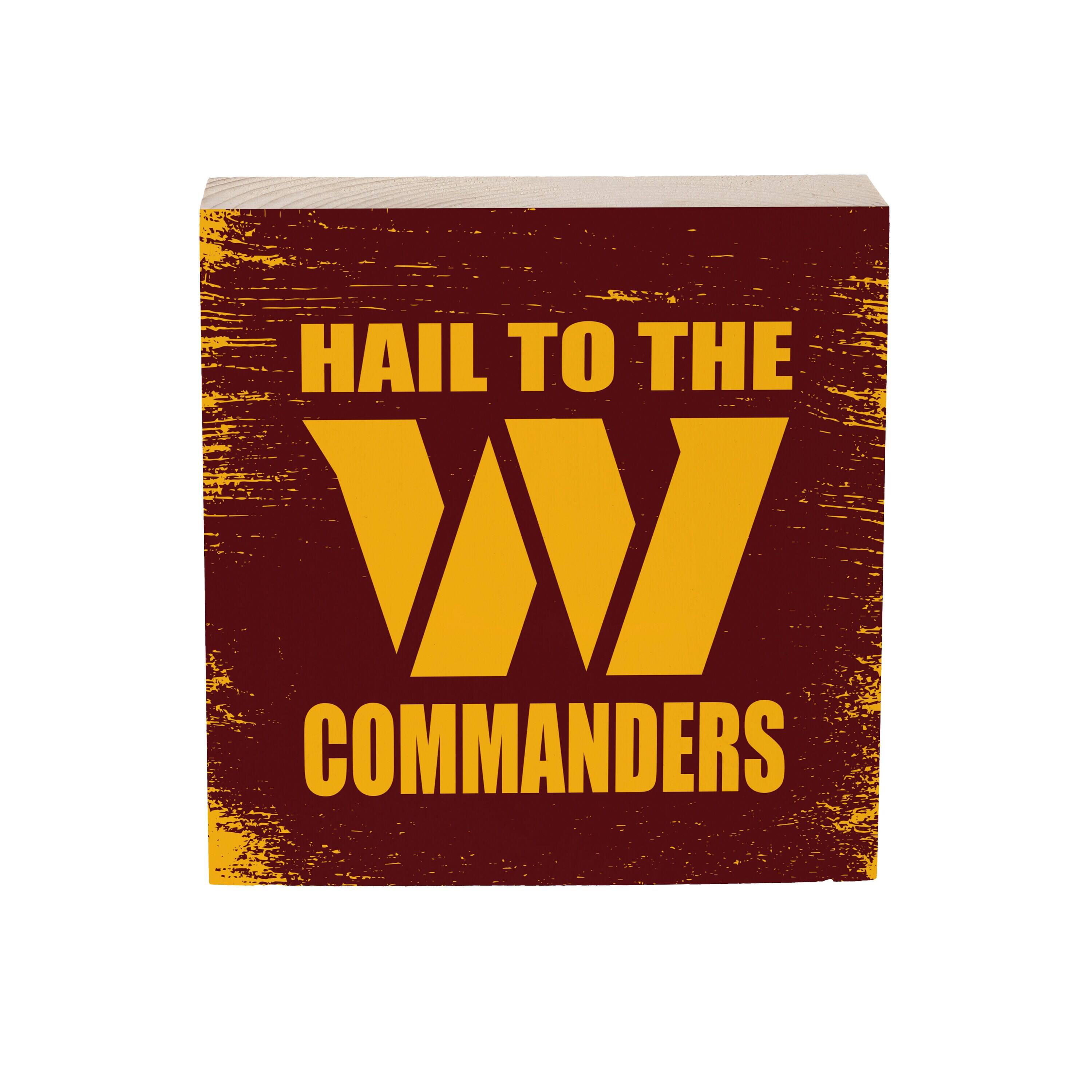 Evergreen Enterprises Washington Commanders 6" Square Fan Chant Wood Plock Shelf Sign Multicolor ...