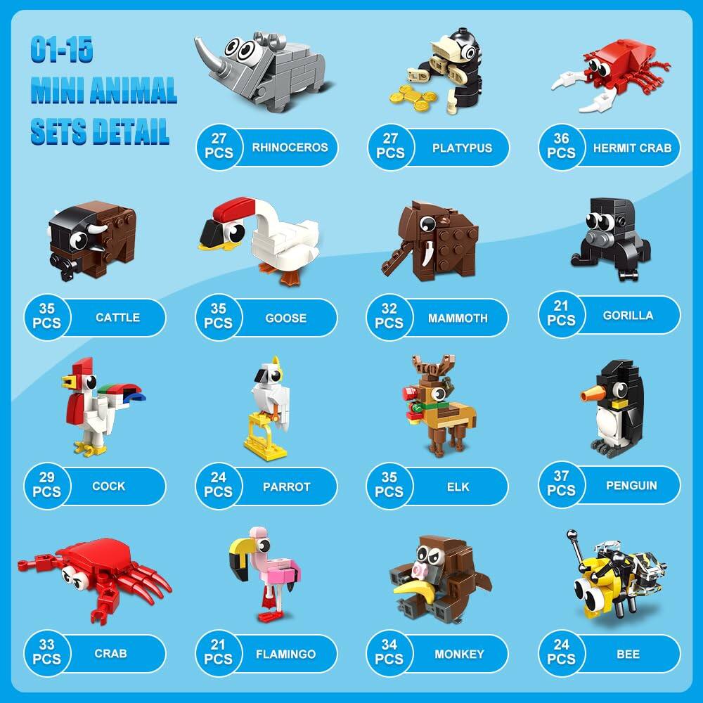 EZTW1 30 Packs Party Favors For 867pcs Animals Building Blocks Sets ...