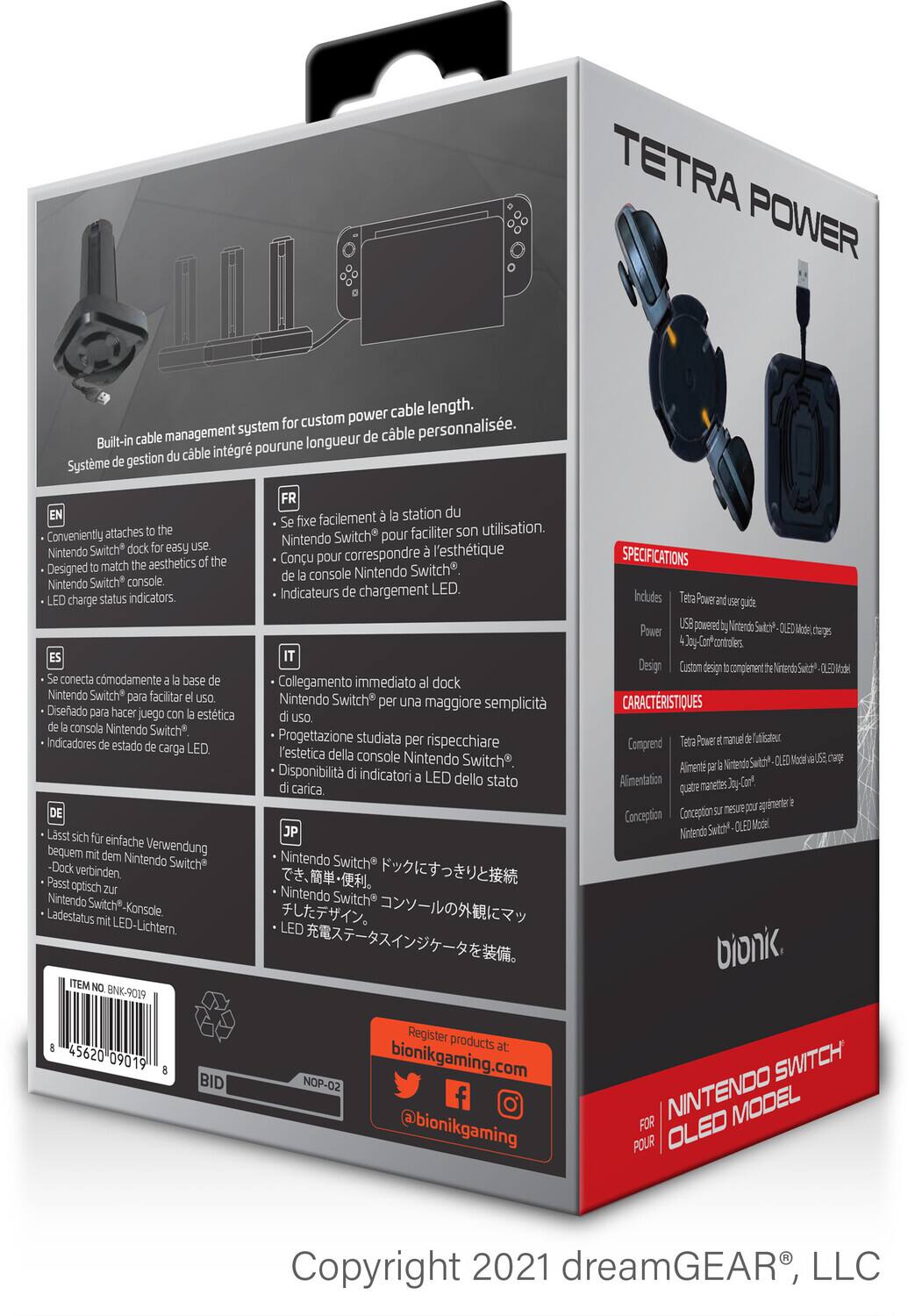 Bionik Nintendo Switch Tetra Power Quad Port Dock Charges Controllers ...