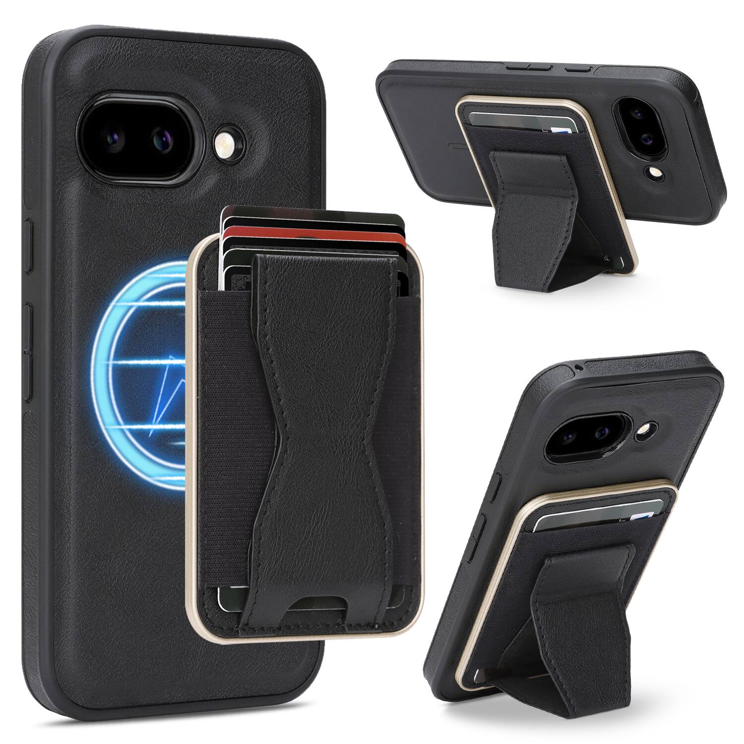 Front. Dteck - Magnetic Case for Google Pixel 9a,Detachable Card Wallet ...