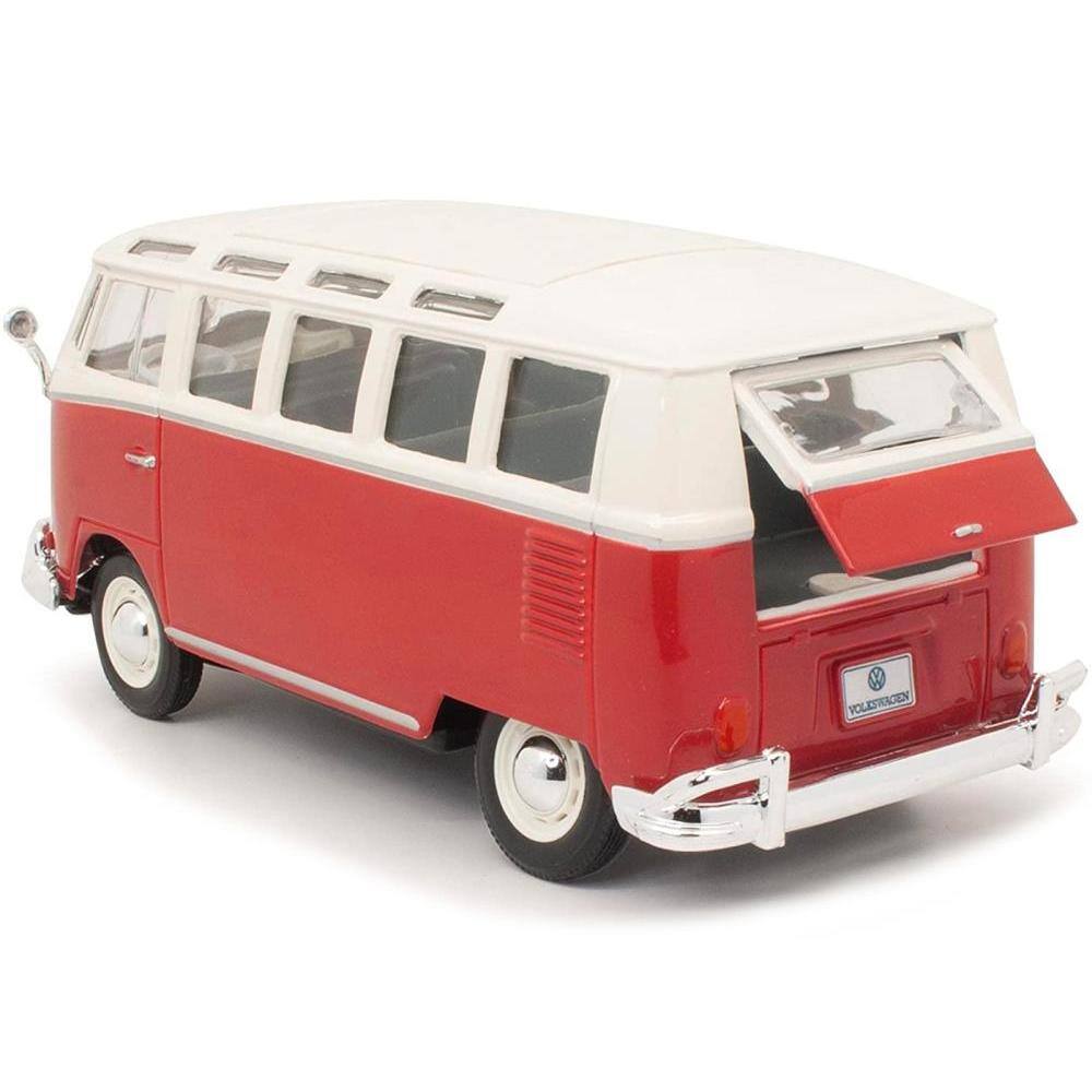 Volkswagen Van Samba Bus 1/25 Diecast Model by Maisto Red and White ...