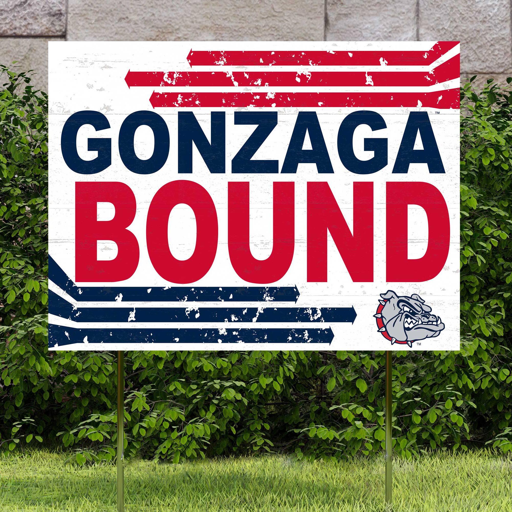 Jardine Gonzaga Bulldogs 18'' x 24'' Bound Yard Sign White 4966018 ...