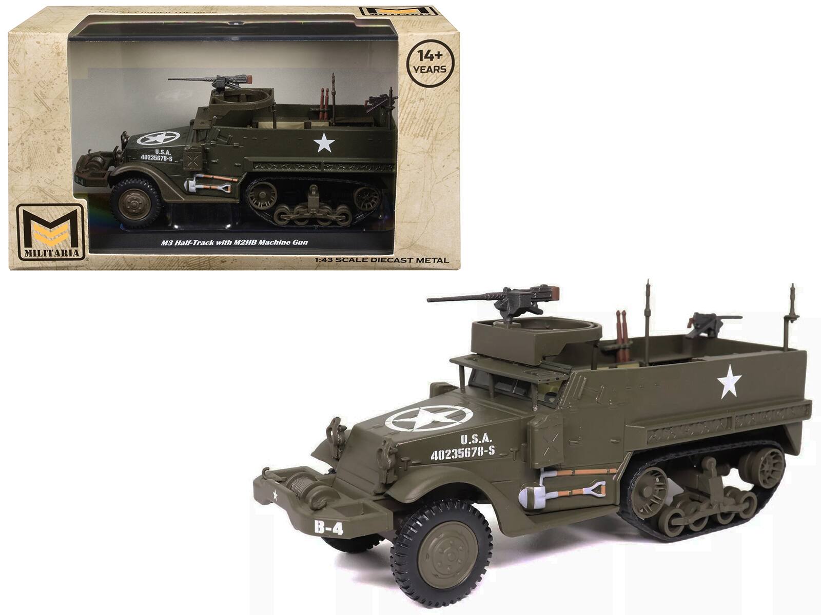 M3 Half Track AFV with M2HB Machine Gun Olive Drab "United States Army ...