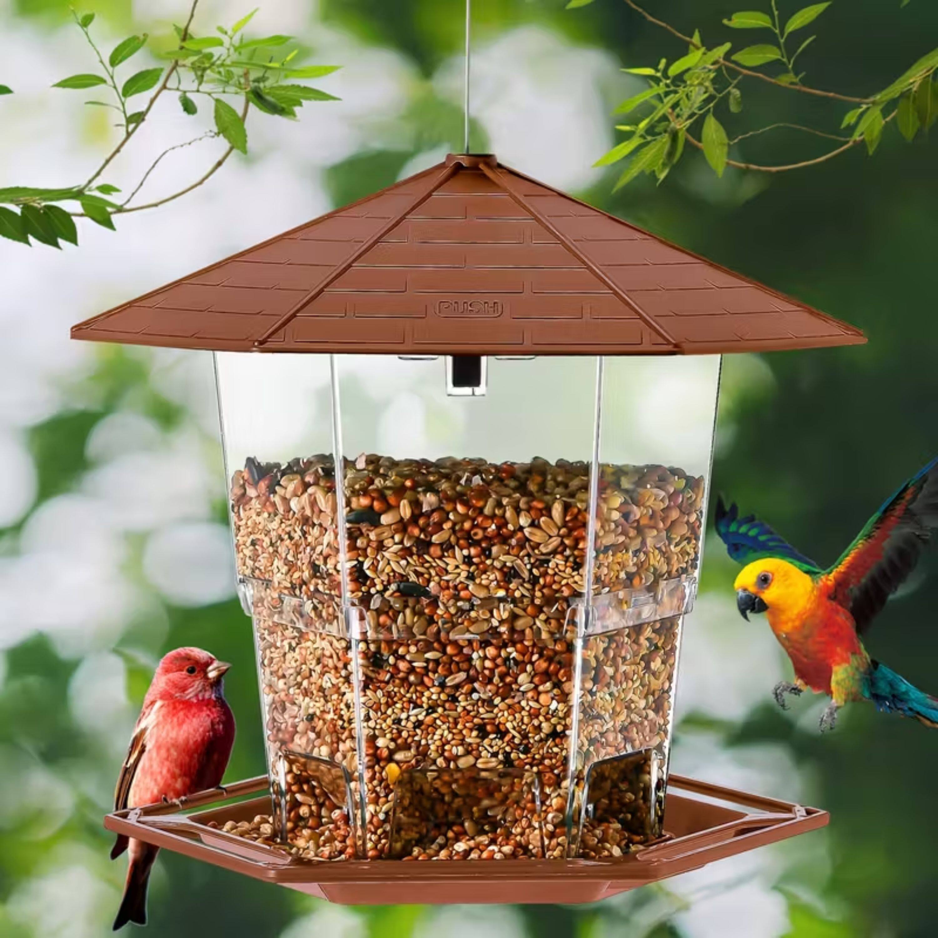Kitcheniva Heavy Duty Hanging Bird Feeder with Roof Brown - Best Buy