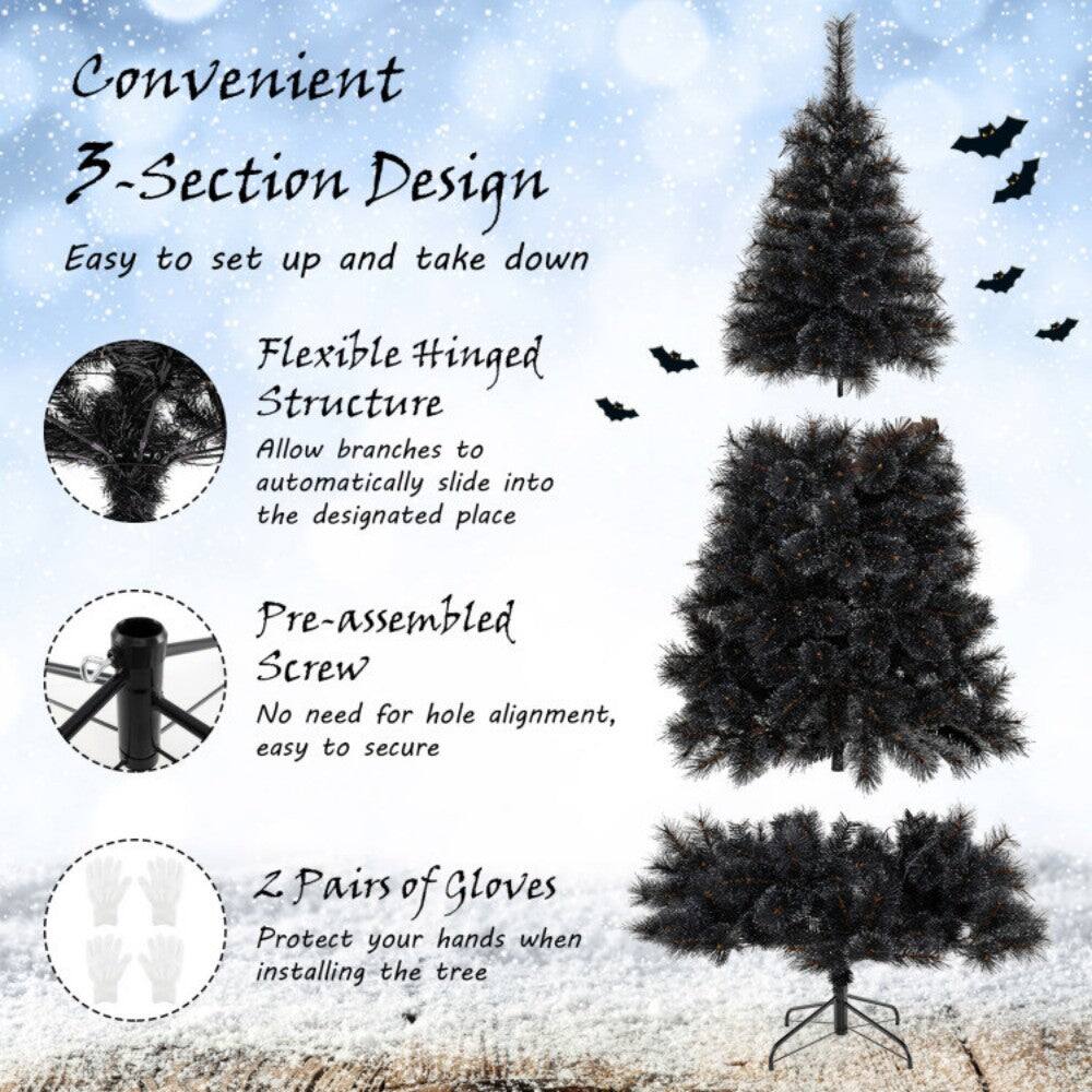 Boyel Living 7ft Halloween Christmas Tree with PVC Branch Tips and 320 ...