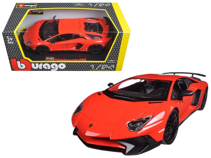 Lamborghini Aventador LP750 4 1/24 Diecast Model Car by Bburago Red ...