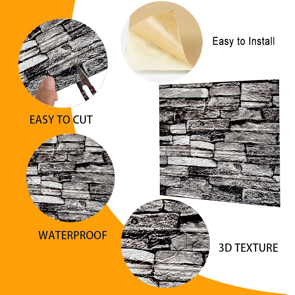 Wellco - 40 Pieces Marble Effect 3D Wall Tile Stickers Waterproof ...