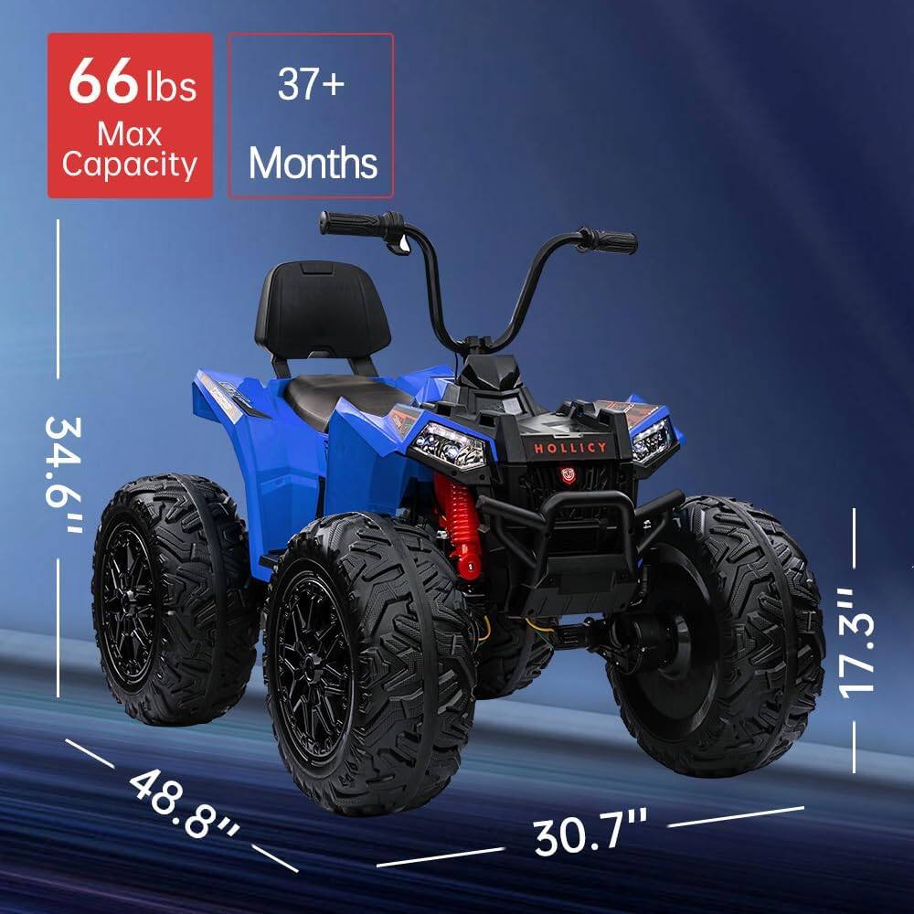 GARVEE 24V 4WD 2 Seater Kids Ride On ATV, Electric Quad w/4×100W Motors ...