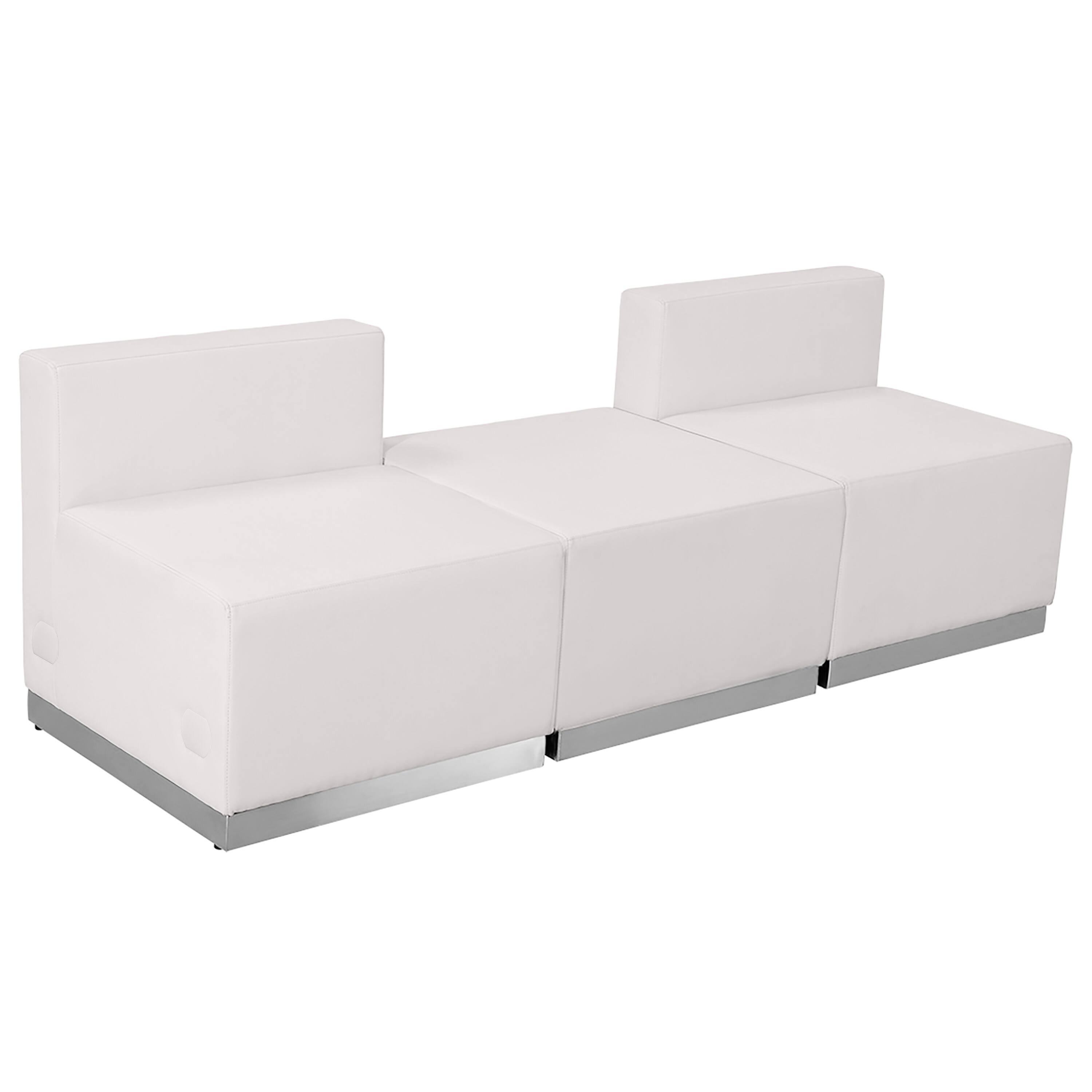 Emma + Oliver Faux Leather Modular Reception Seating Configuration, 3 ...