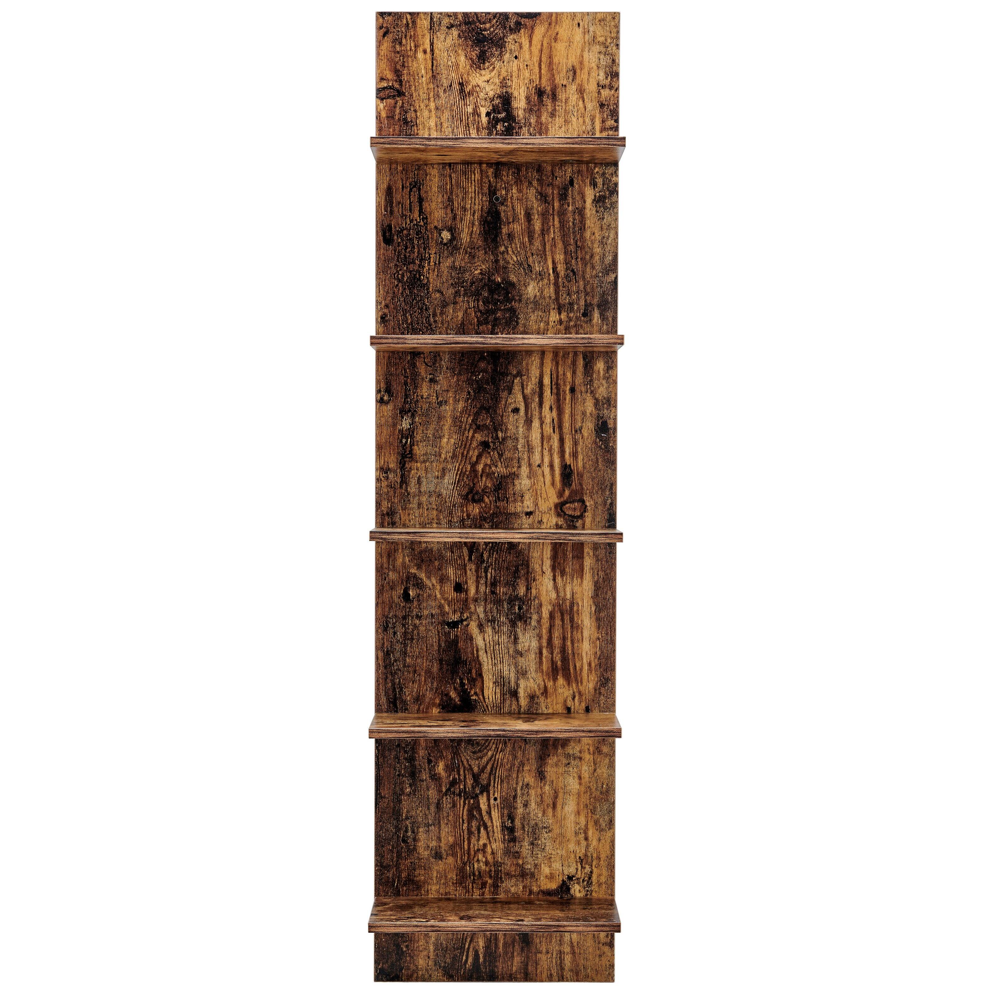 Danya B Five Tier Wide Column Wall Shelf Pine Brown FF5120PI - Best Buy