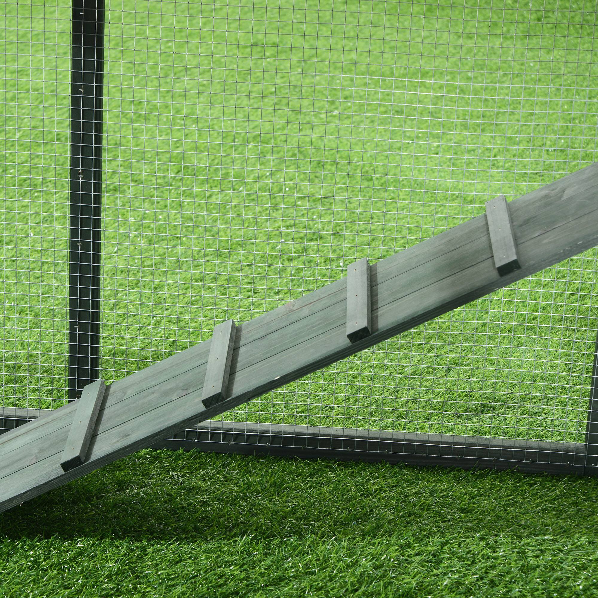 Pawhut 84" Wooden Chicken Coop, Hen House Outdoor with Run Nesting Box ...