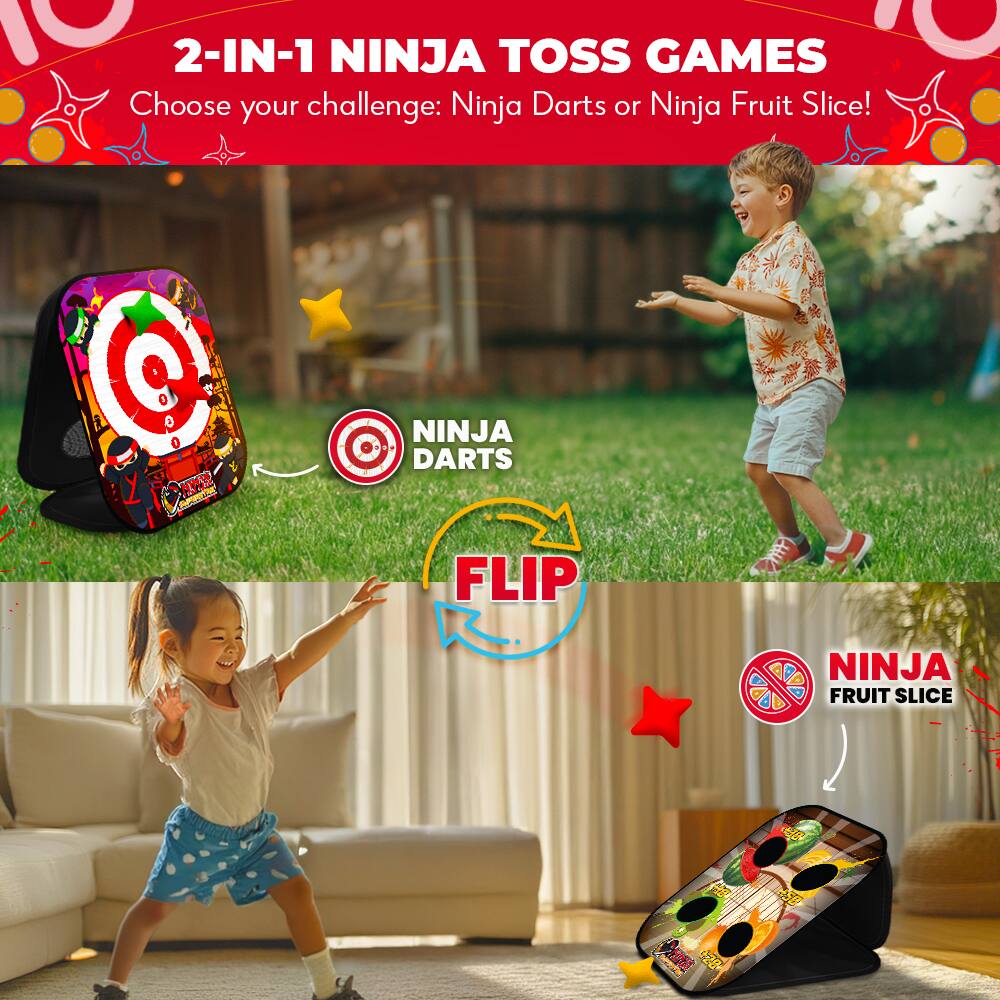 Swooc Games Ninja Superstar 2 in 1 Corn Hole Games for Kids 5 Second ...