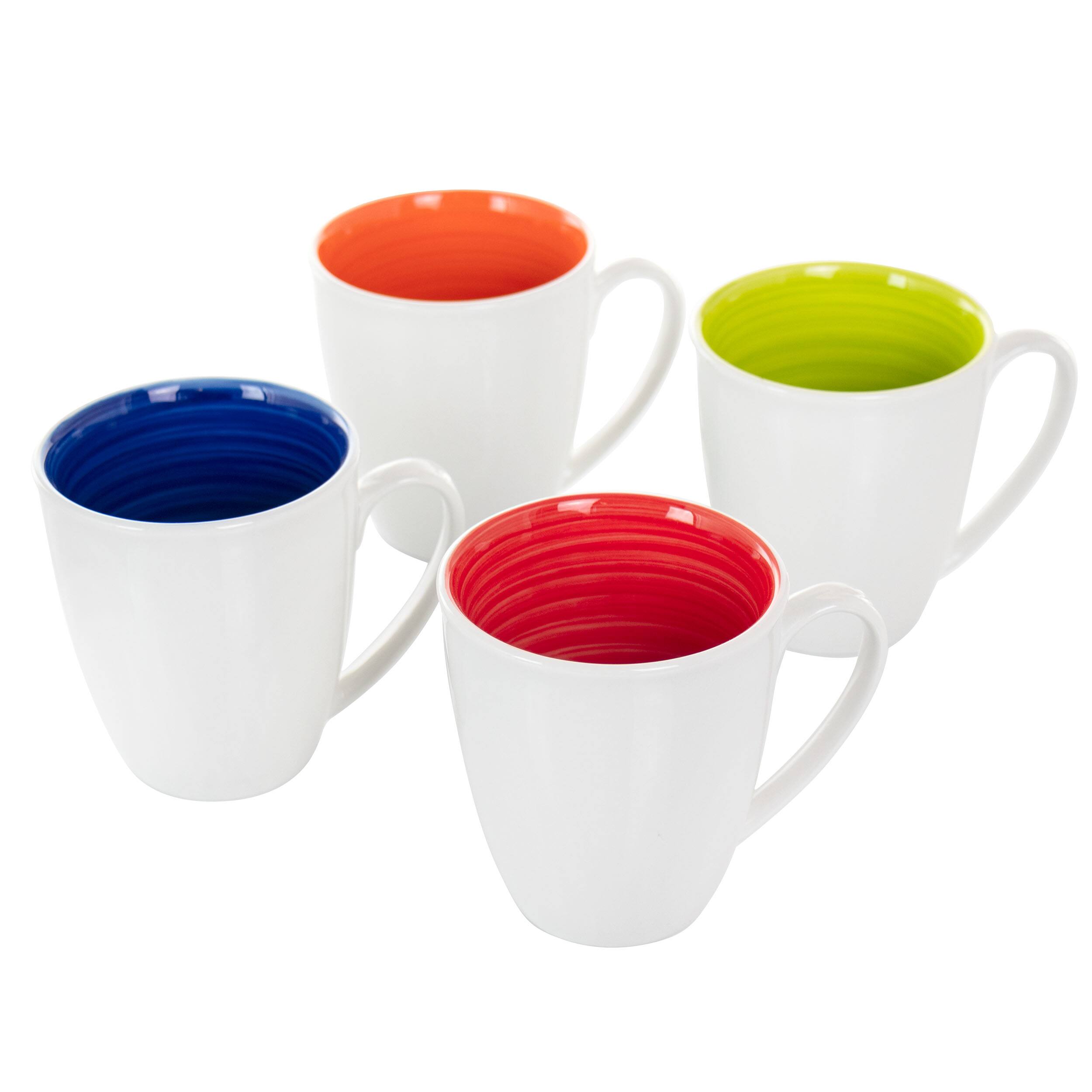 Gibson Home Crenshaw 4 Piece 12 Ounce Ceramic Mug Set Colors Assorted ...