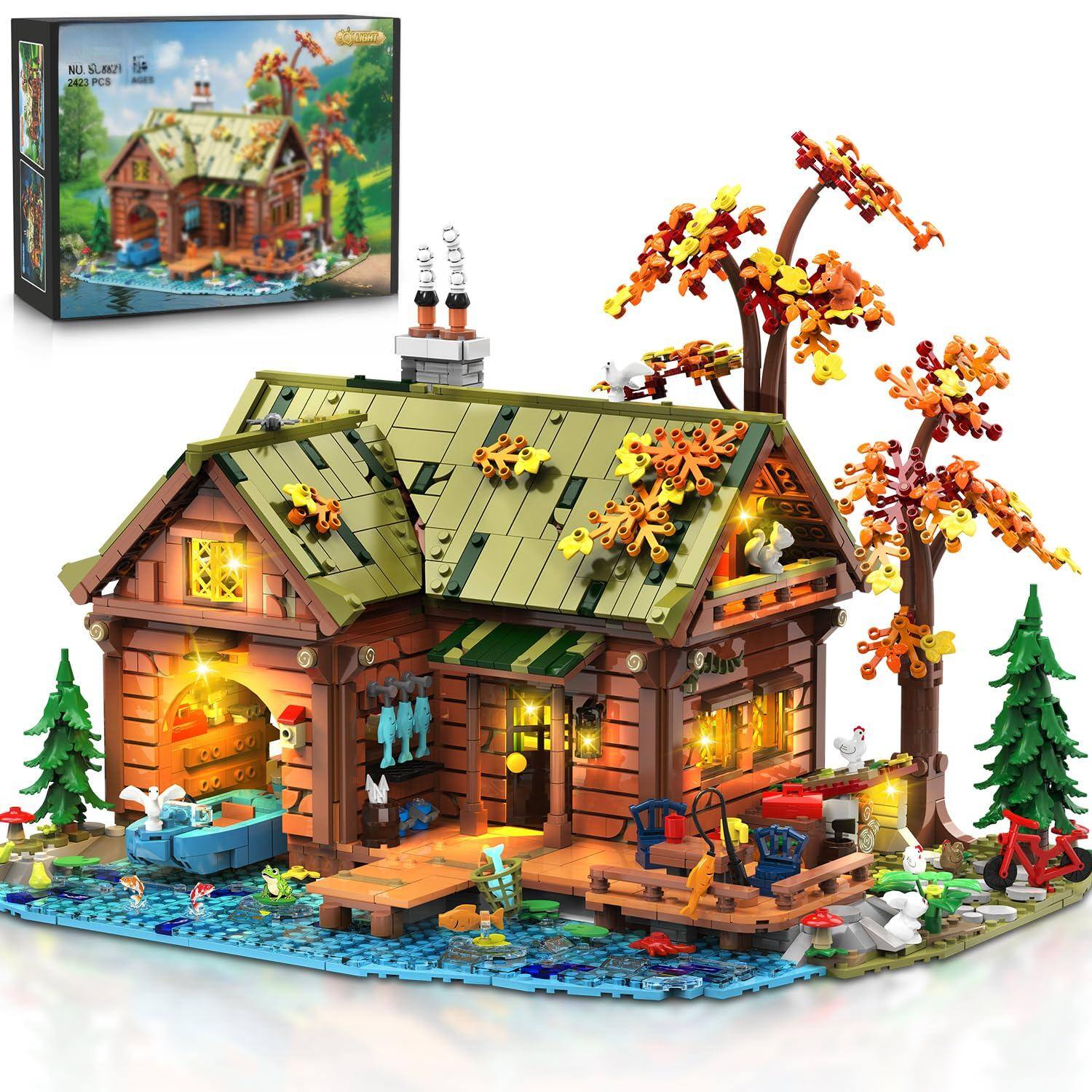 Leash Valley Overwater Cabin Mini Building Set With Light 2423 Wooden ...