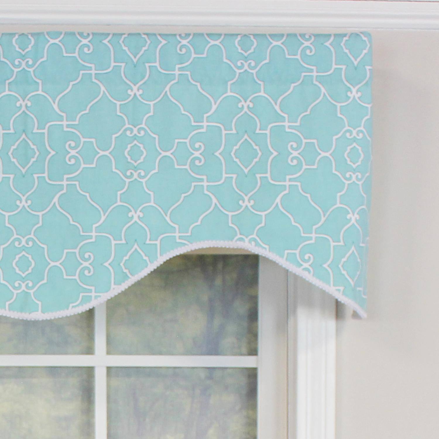 RLF Home Haven Trimmed Cornice 100% Cotton with Fully Lined 3" Rod ...