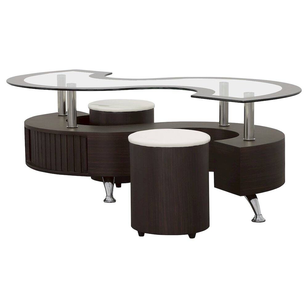 Coaster Co. of America Buckley 3 piece Coffee Table and Stools Set ...