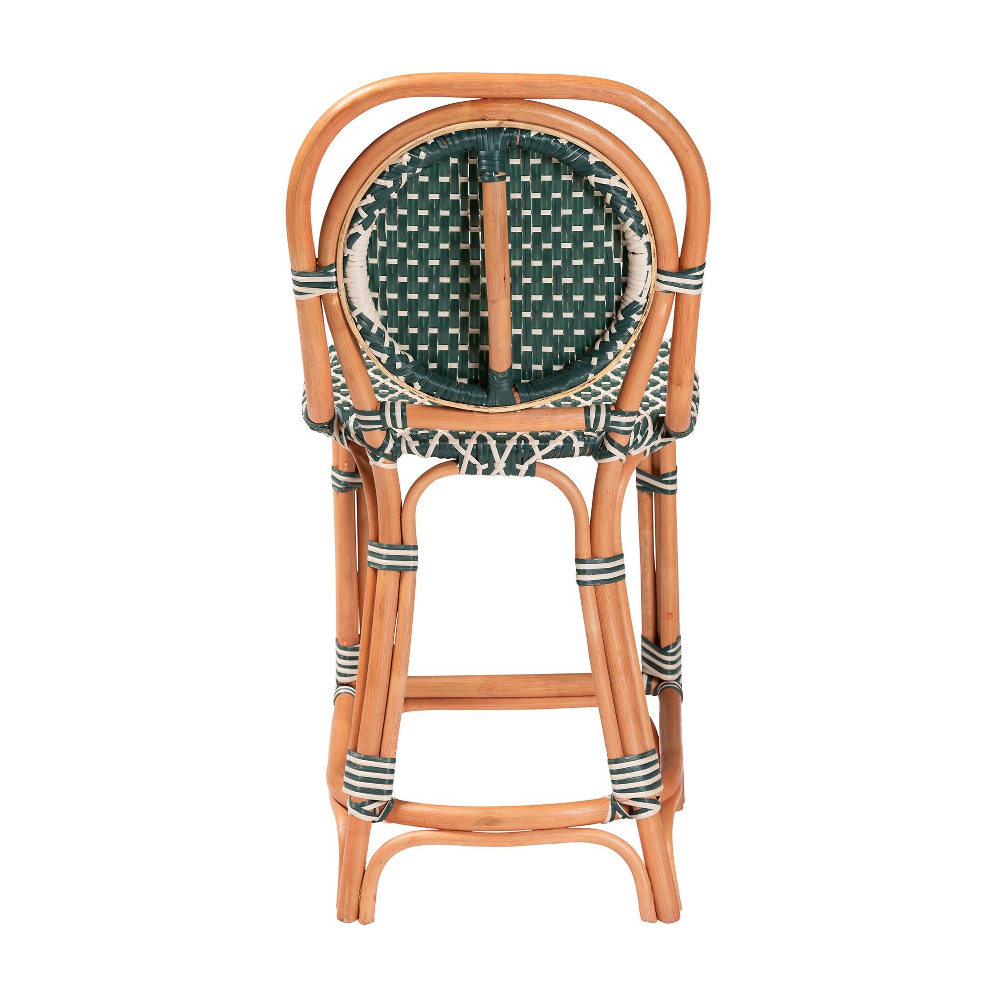 bali & pari Mattie Rattan Bistro Counter Stool Handwoven Accent Seating ...