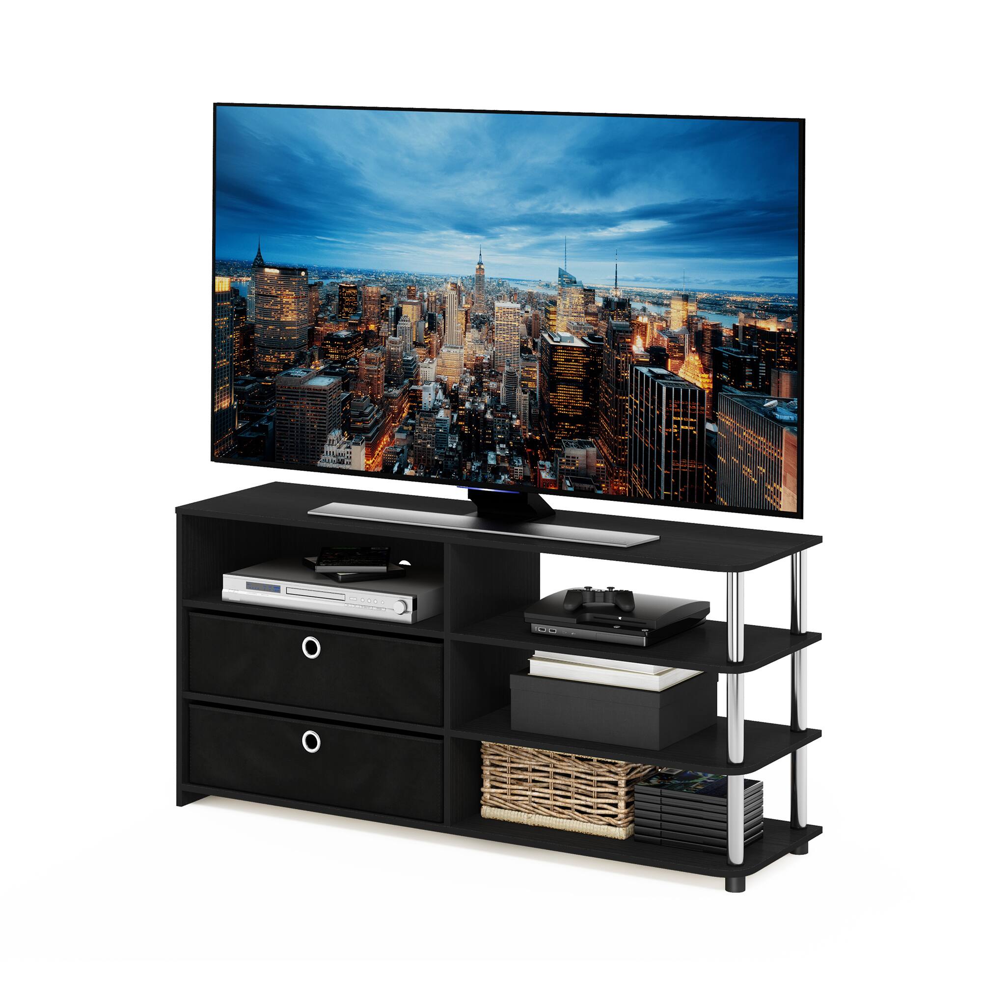 Furinno JAYA Simple Design TV Stand for up to 55 Inch with Bins ...