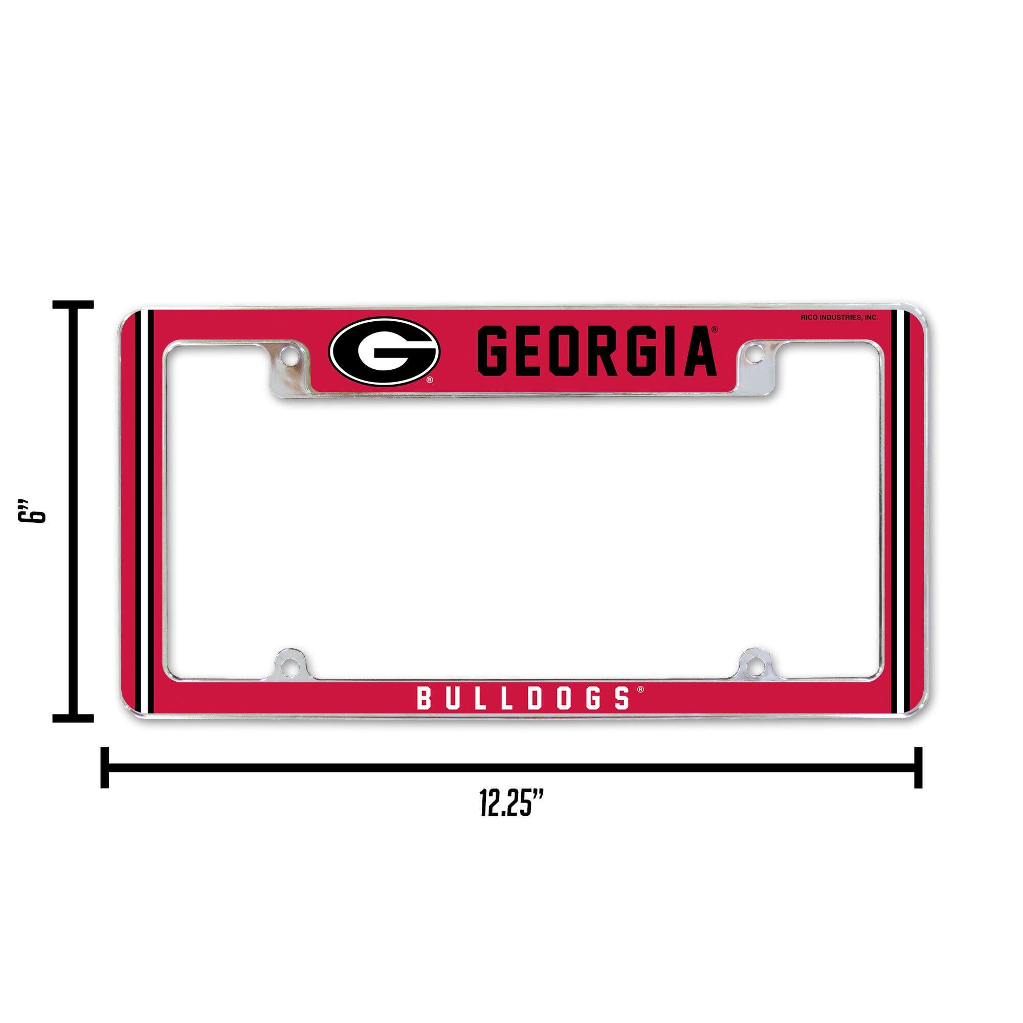 Rico Industries Georgia NCAA Bulldogs (Set of 2) Chrome Metal License ...