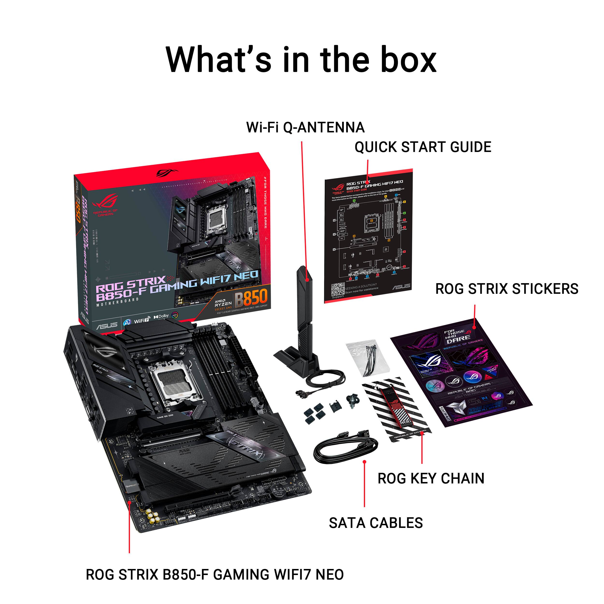 ASUS ROG STRIX B850 F GAMING W7 NEO (Socket AM5) AMD B850 ATX DDR5 Wi ...