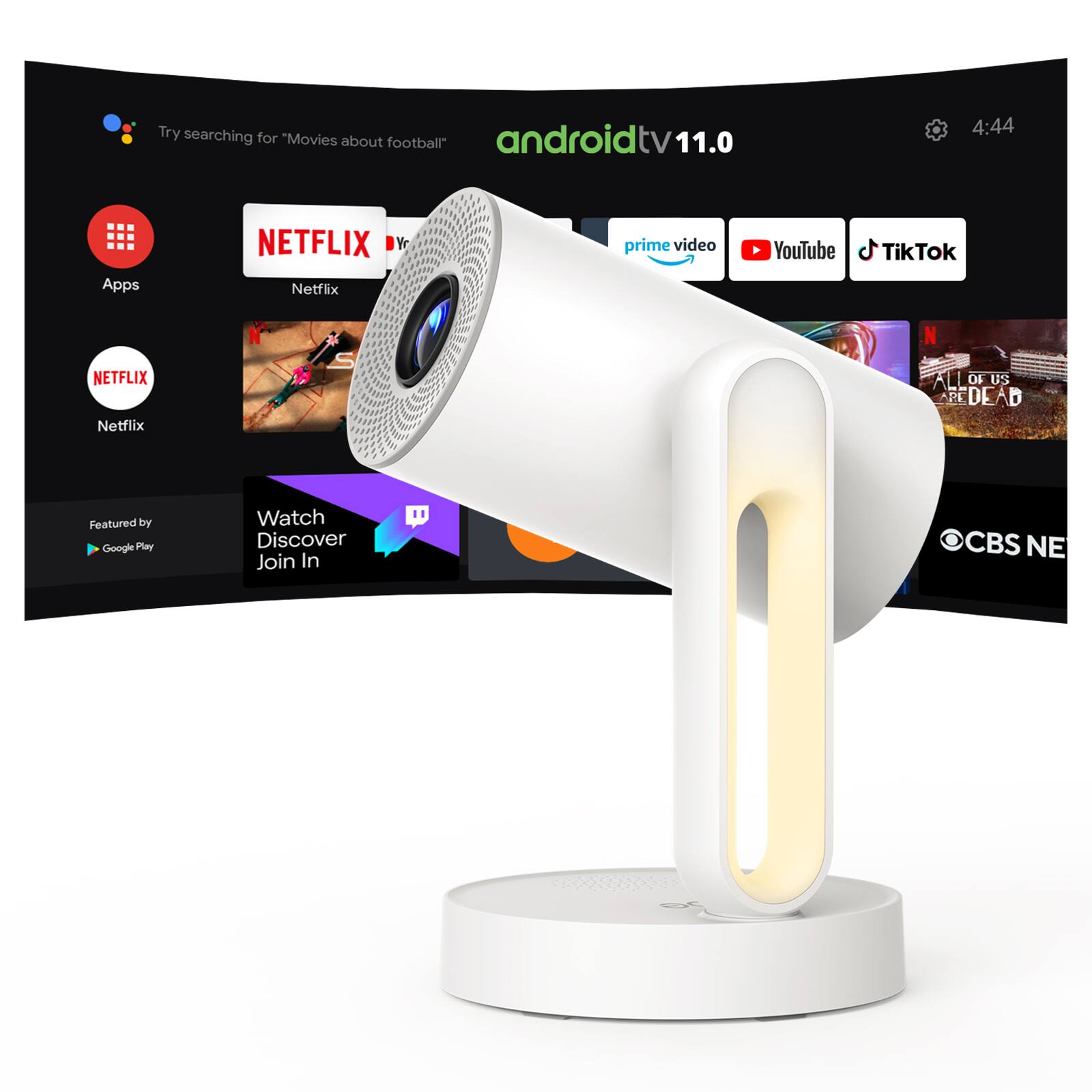 ETOE Starfish Plus 4K HDR Portable Projector, Android TV Google Netflix ...