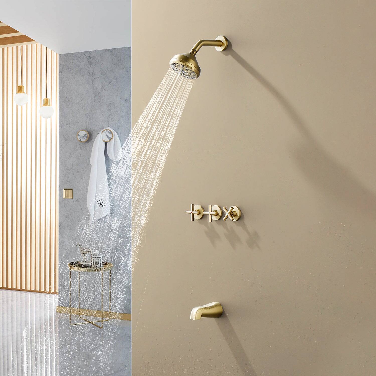 Boyel Living Shower Set with Seven Function Dual Shower Heads and cUPC Pressure Balance Valve ...