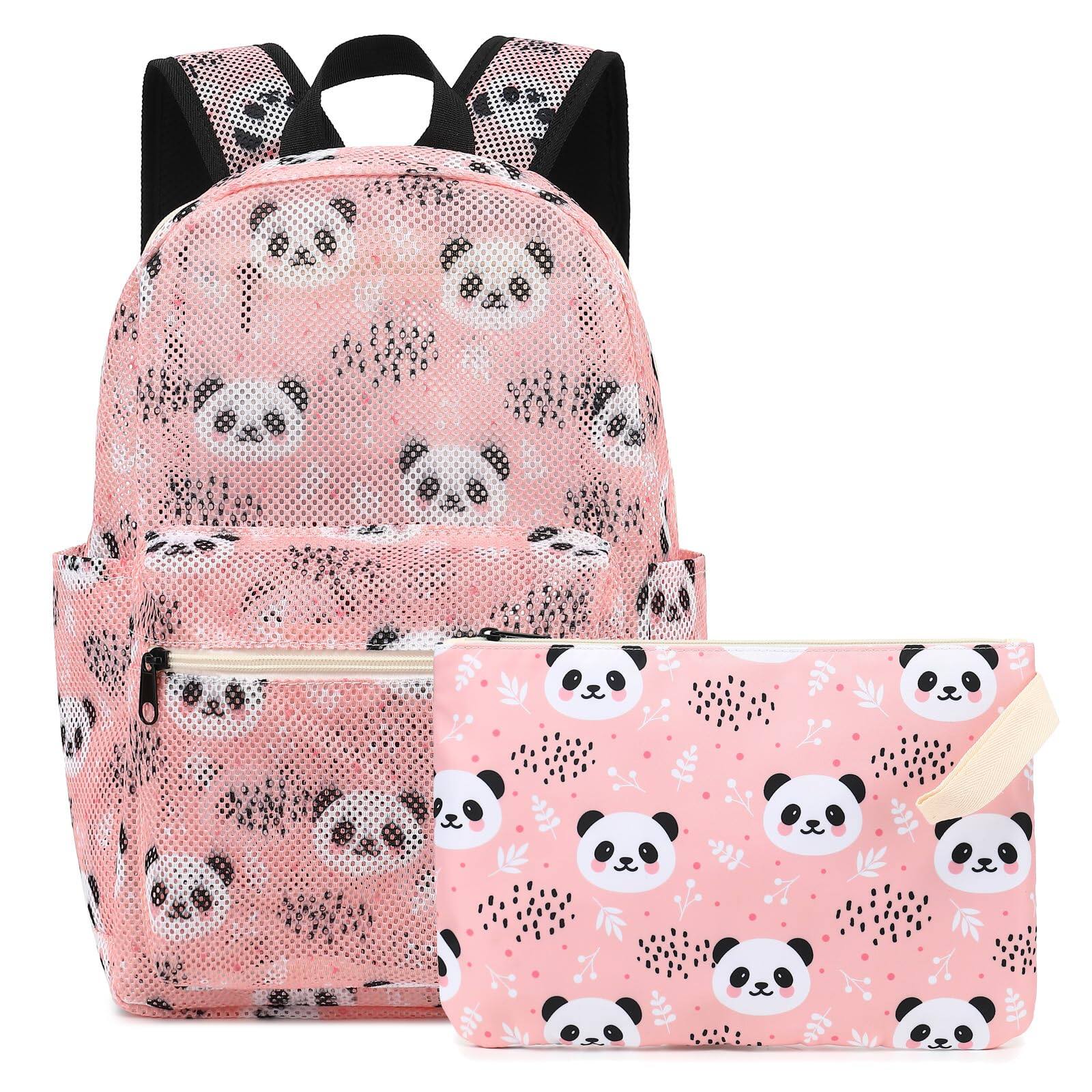 Pacoar Cade Panda Mesh Backpack For Women See Through Casual School ...