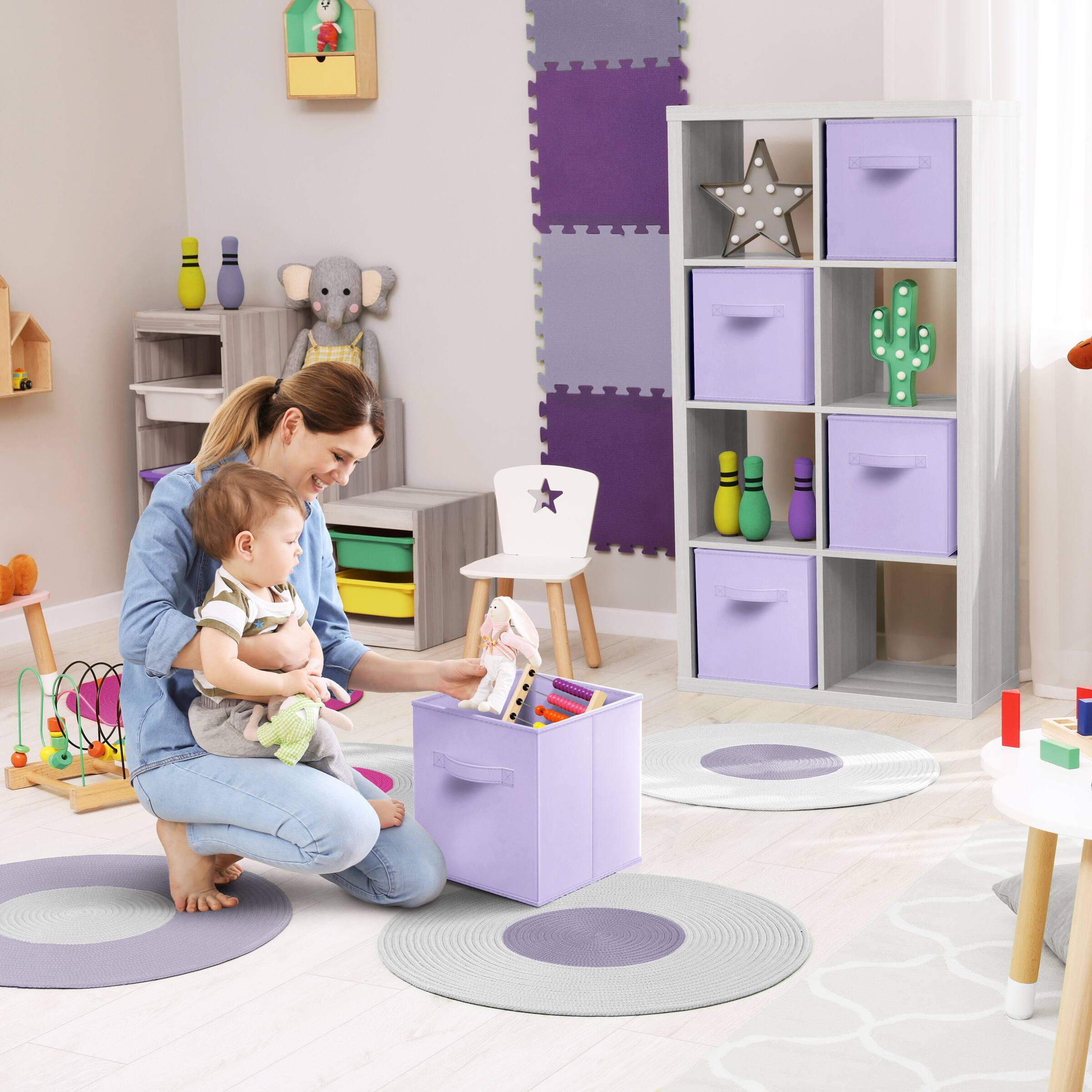 Sorbus Fabric Storage Cubes 8 Foldable Storage Bins for Organizing ...