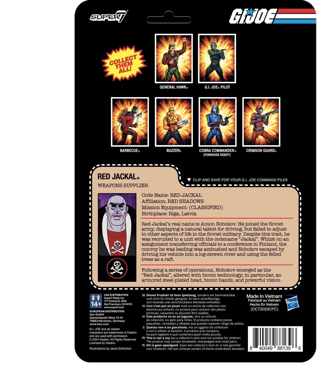 Super7 G.I. Joe ReAction Figures Wv8 Red Jackal (Vac Metal) Collectibles Multicolor 840049881396 ...