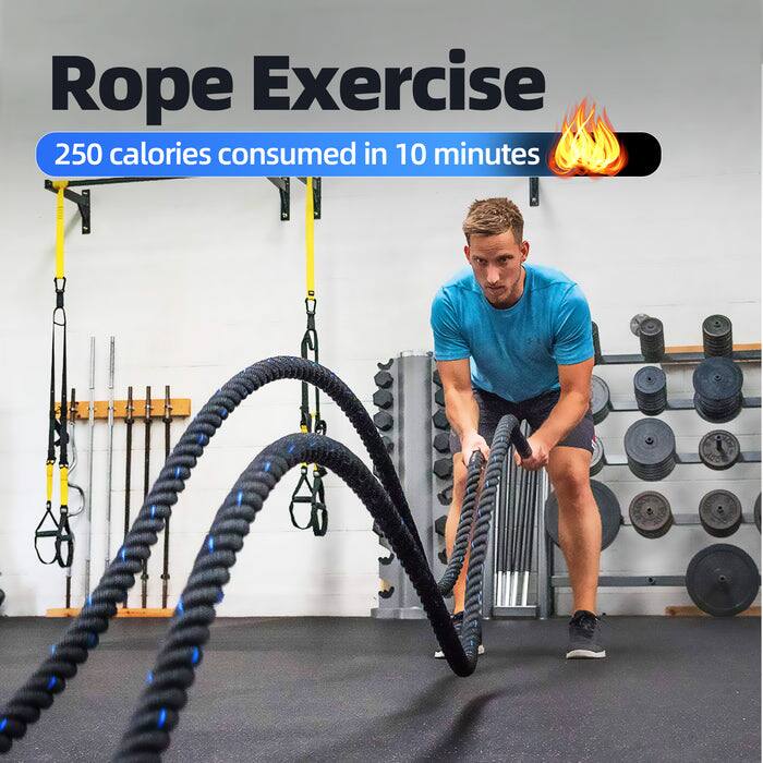 GSE Games & Sports Expert 2" Diameter Battle Rope, Workout Battle Ropes ...