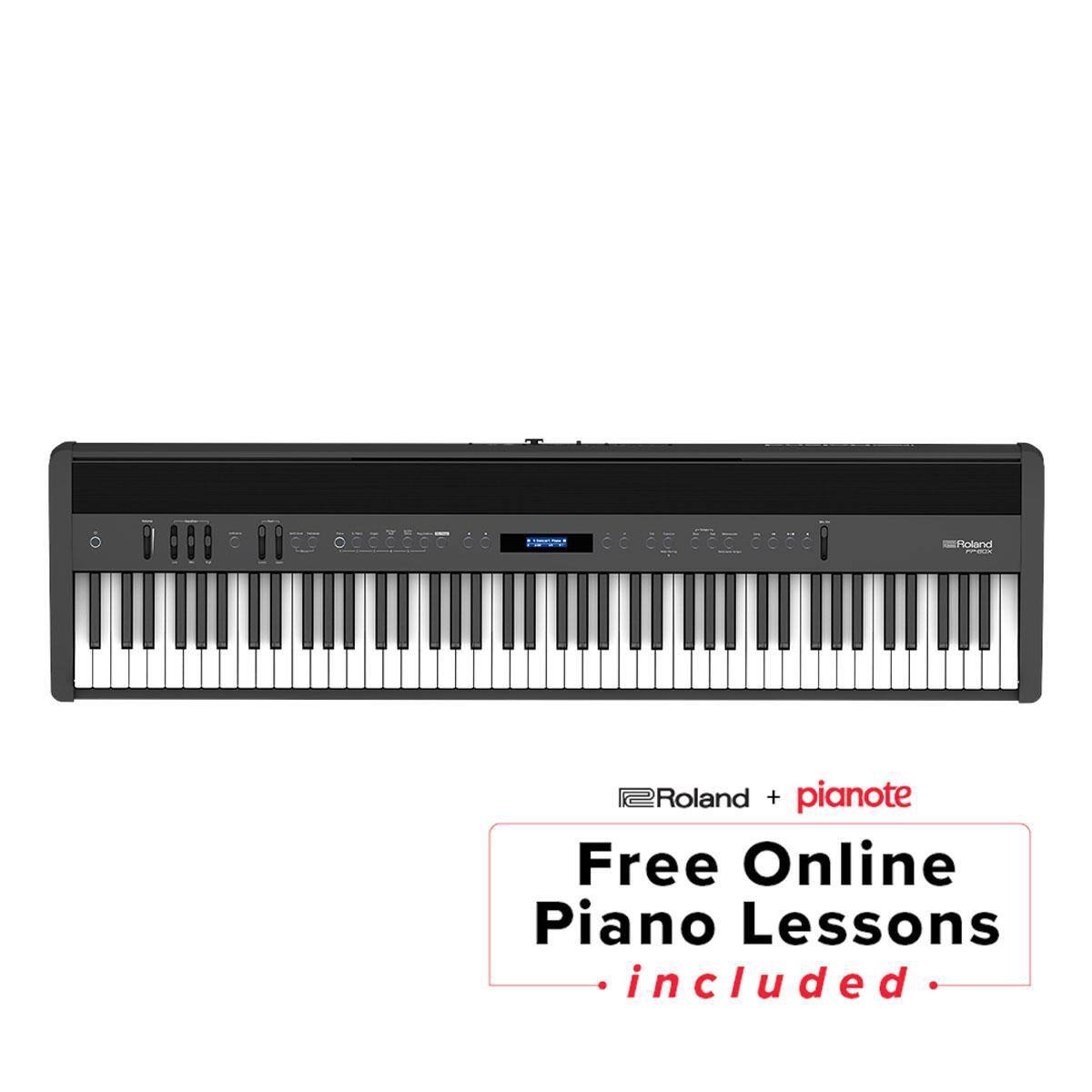 Roland FP 60X 88 Key SuperNATURAL Portable Digital Piano, Black Bundle ...